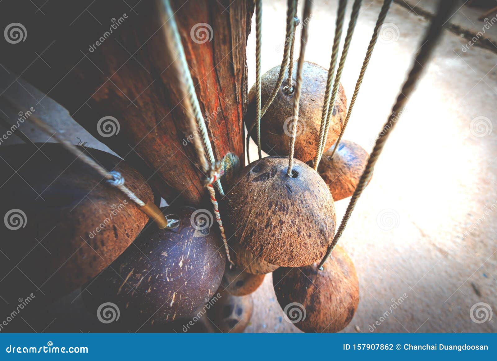 Coconut Shell Rope is a Toy Thai Children Stock Photo - Image of close ...