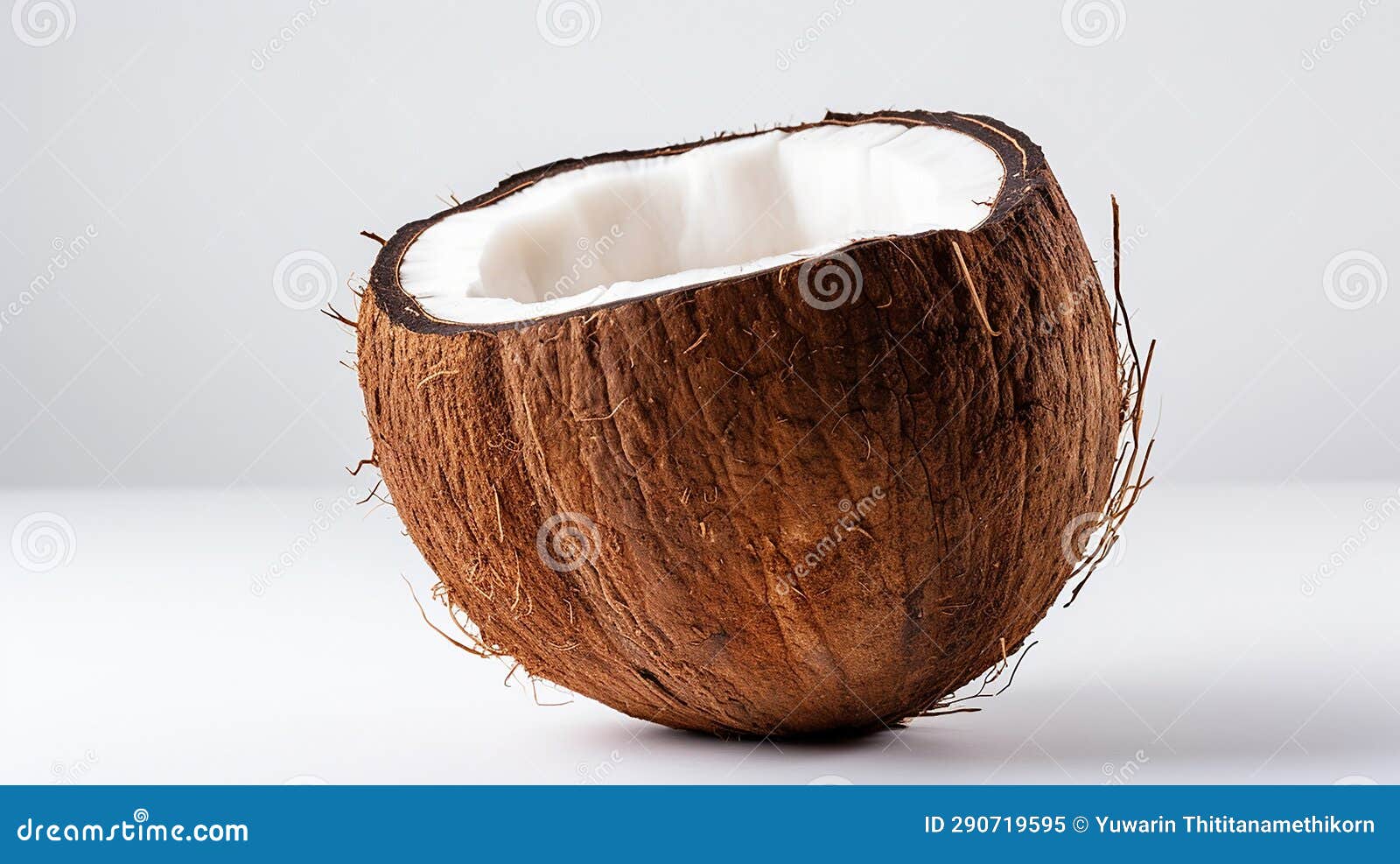 Coconut Shell on White Background. Generative Ai Stock Illustration ...