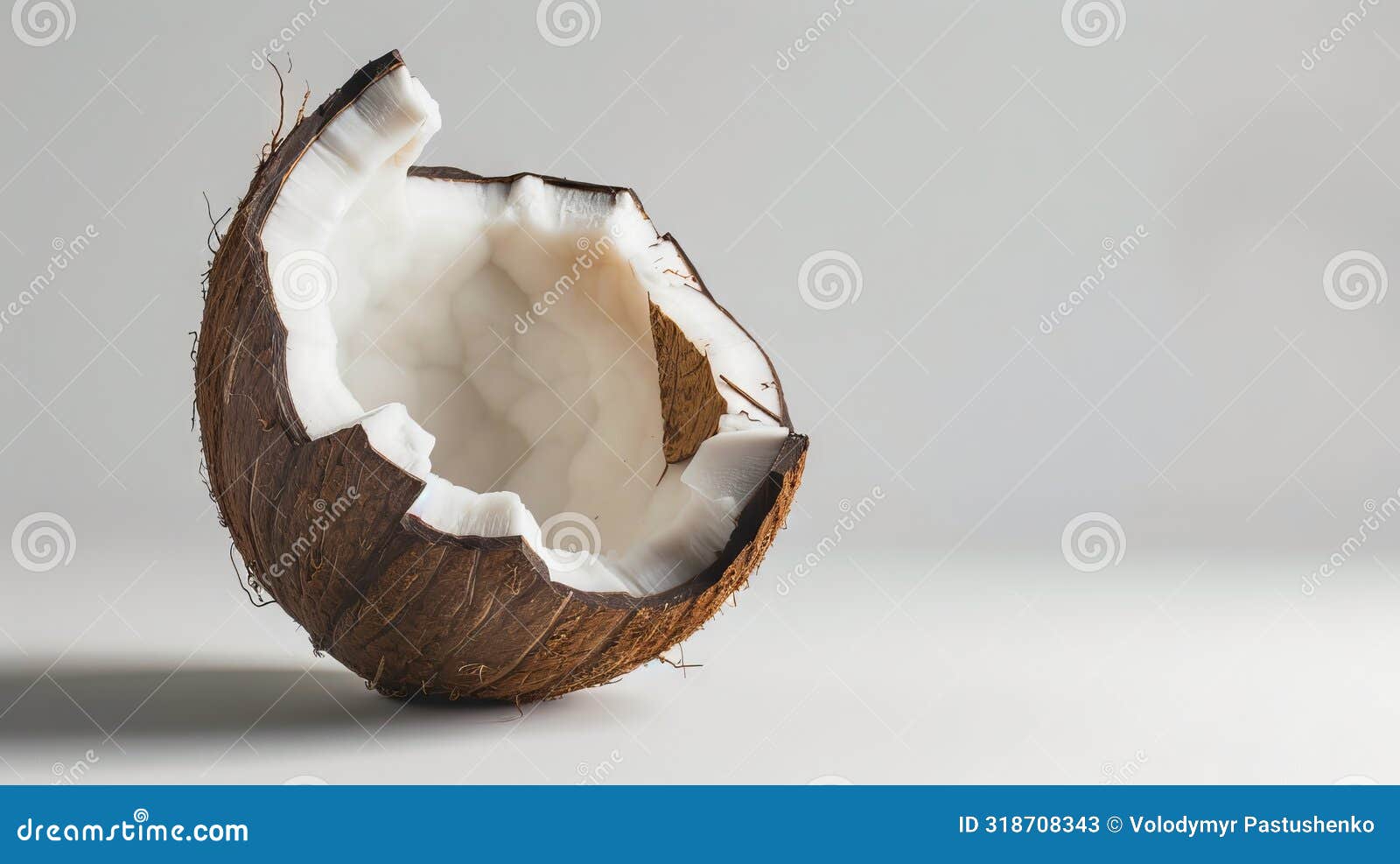 A Coconut is Shown on a White Surface Stock Image - Image of surface ...
