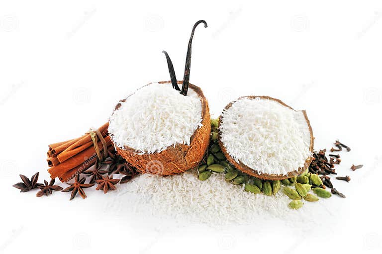 Coconut and Spice stock photo. Image of cooking, slice - 21218974