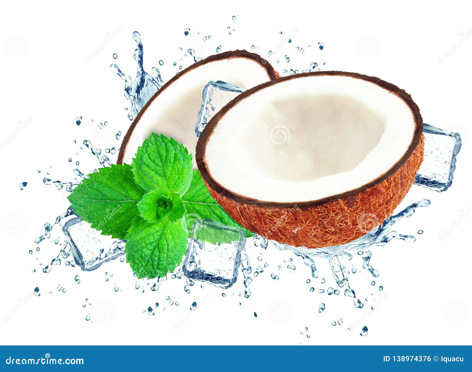 Coconut splash water stock photo. Image of food, coconut - 138974376