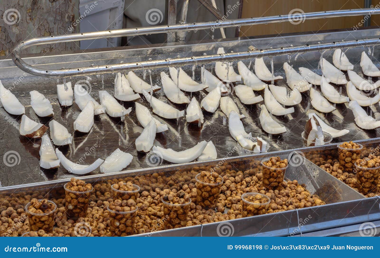 Coconut stand at the fair stock photo. Image of craft - 99968198