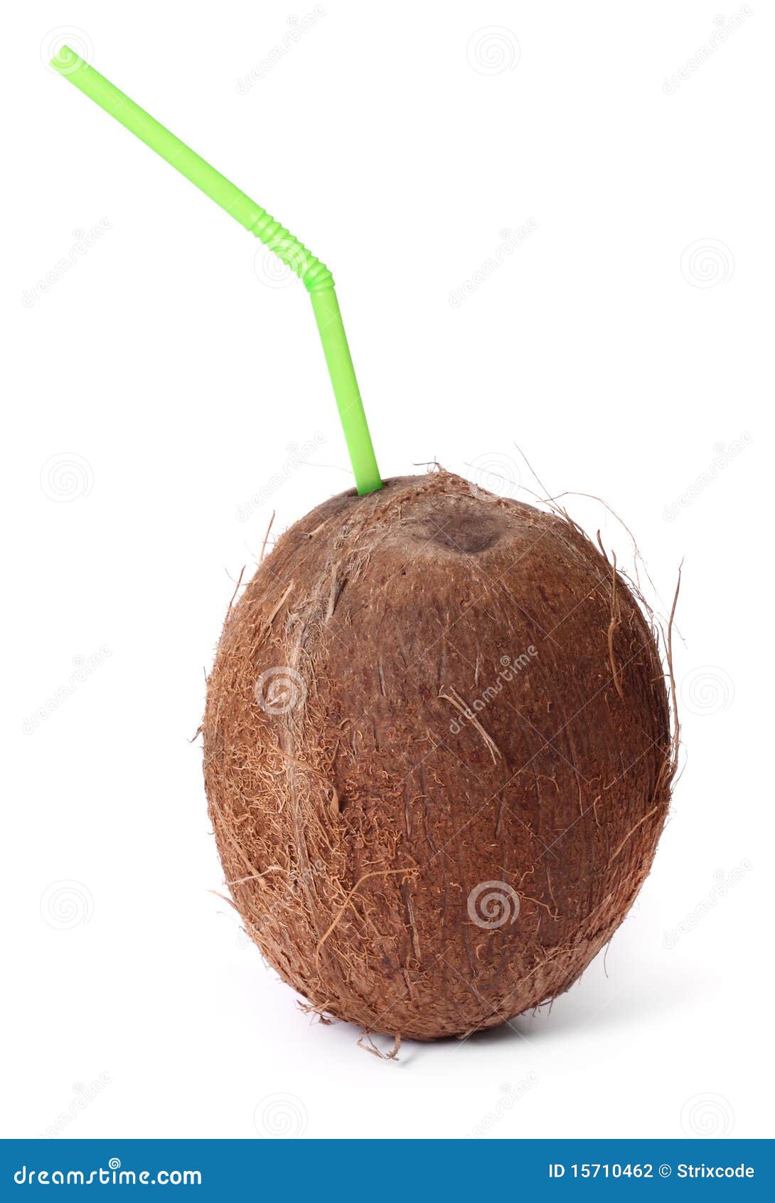Coconut with straw stock photo. Image of object, pipe - 15710462