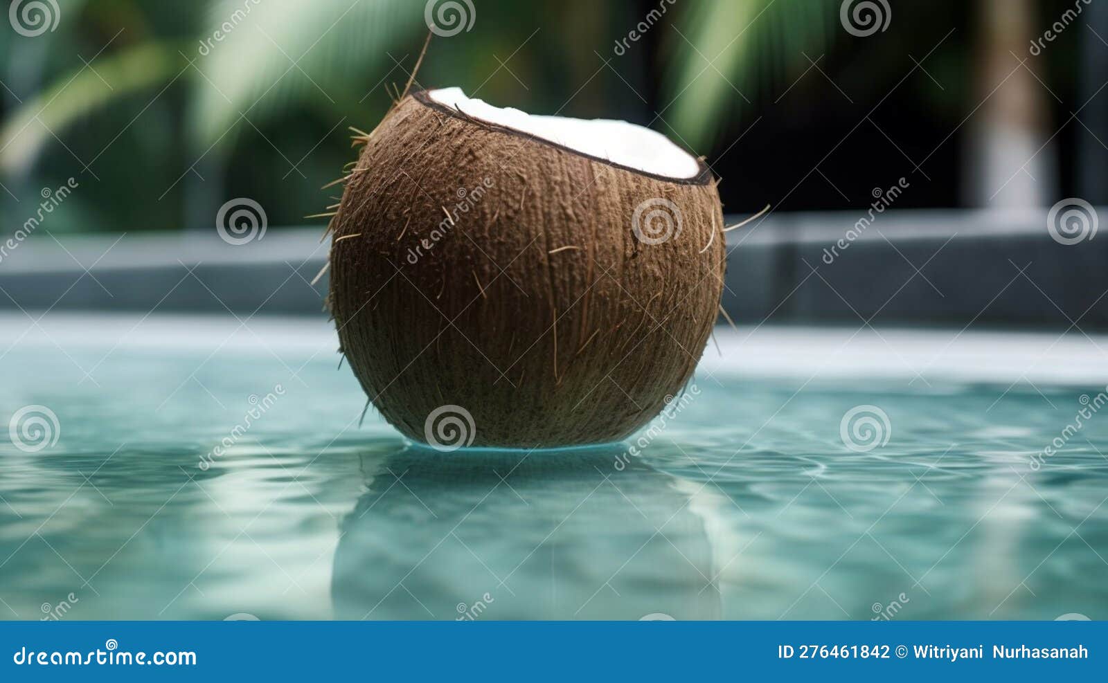Coconut by the Swimming Pool. Generative Ai Stock Illustration ...