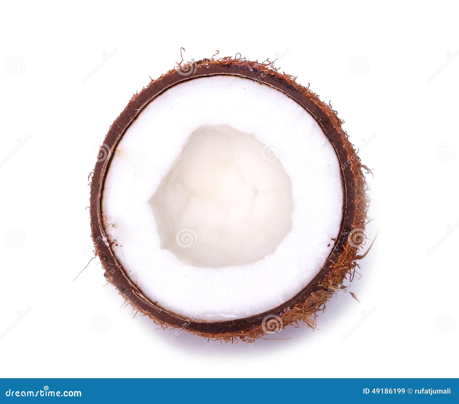 Coconut on the table stock image. Image of inside, round - 49186199