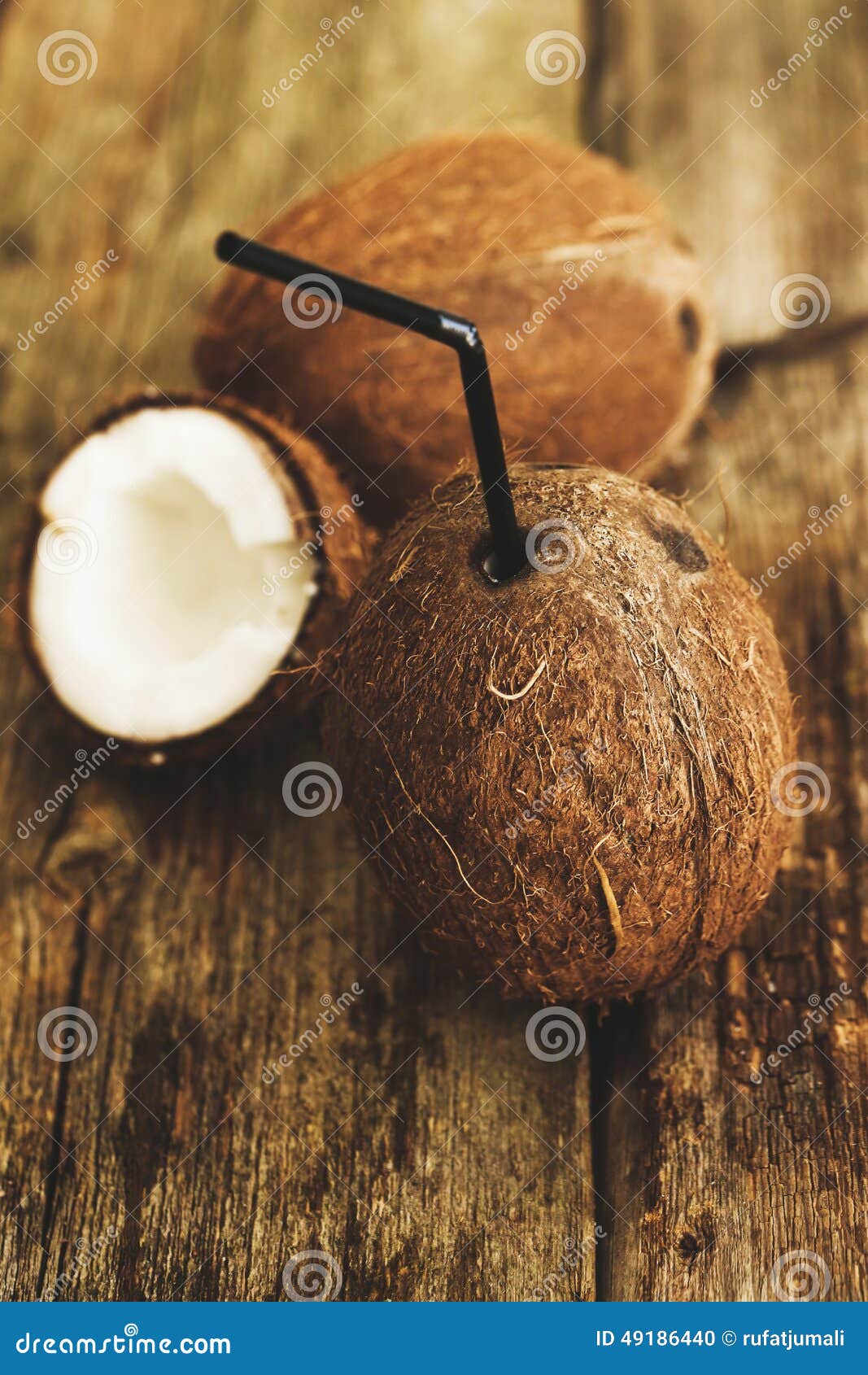 Coconut on the table stock photo. Image of restaurant - 49186440