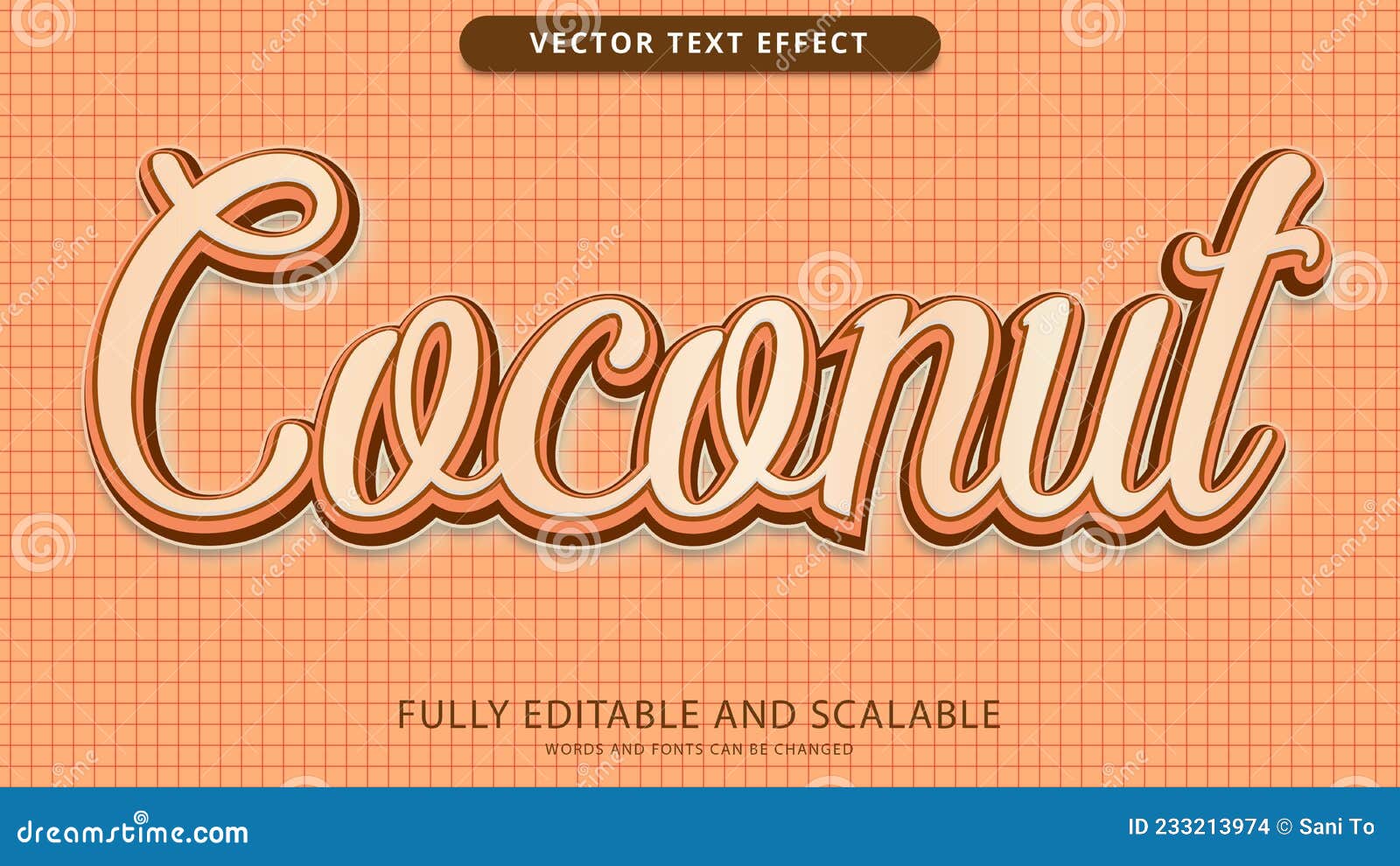 Coconut Text Effect Editable Eps File Stock Vector - Illustration of ...