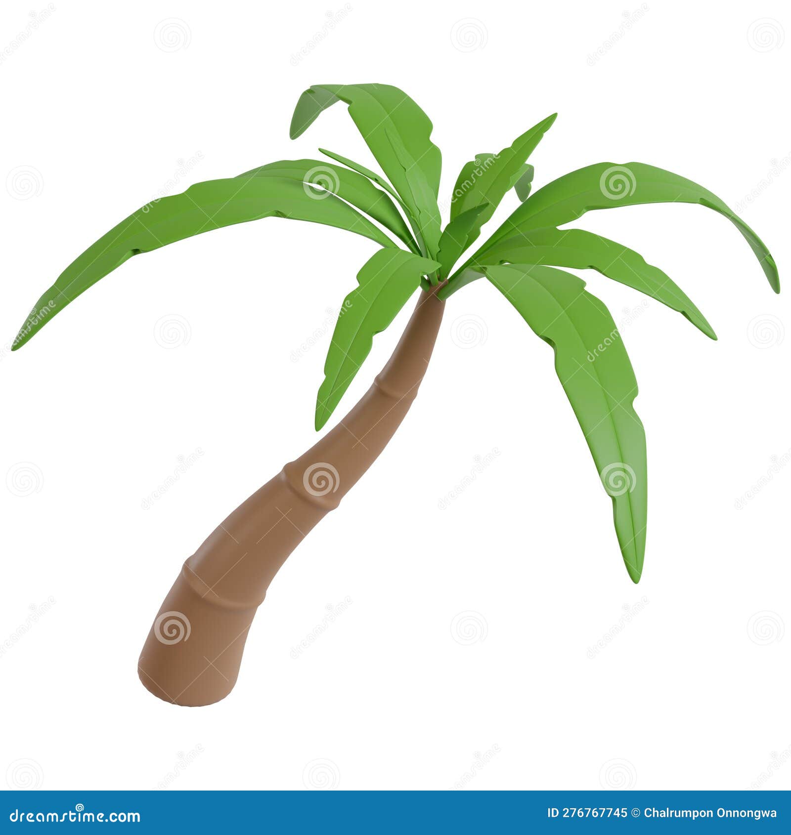Coconut Tree 3d Isolate on White. Stock Illustration - Illustration of ...