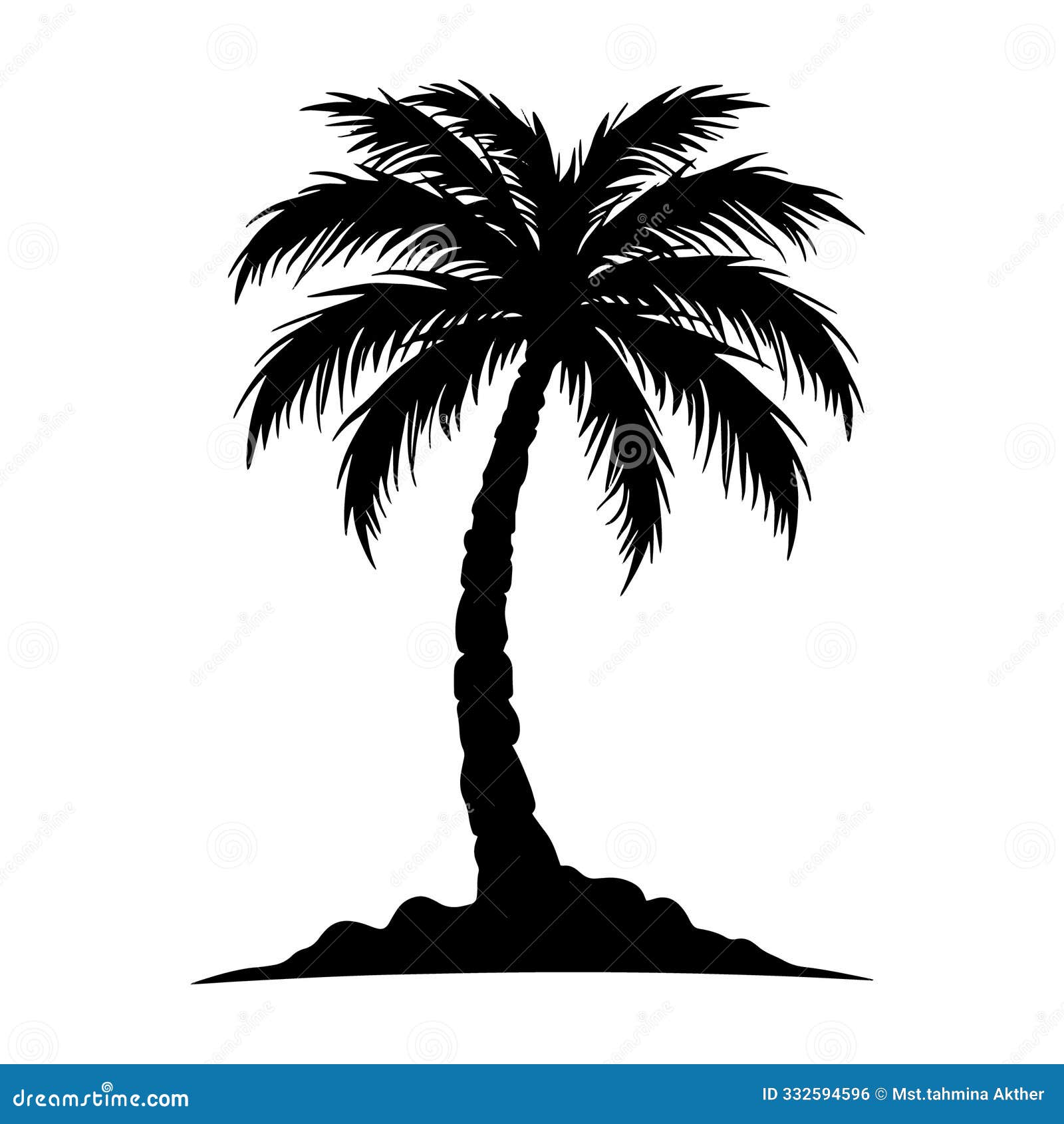 Coconut Tree Design Silhouette Vector Art Stock Vector - Illustration ...
