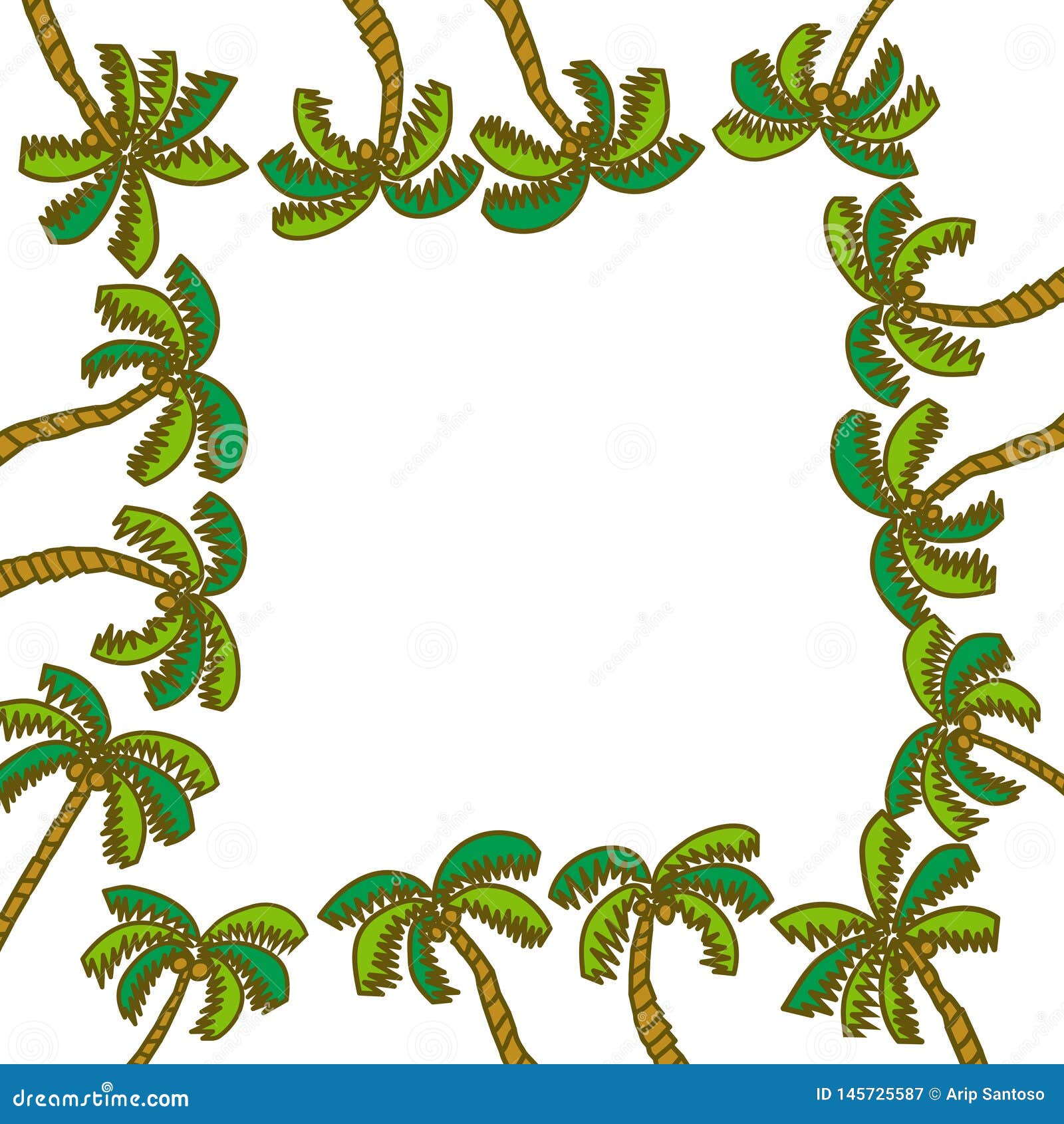 Coconut Tree Frame Border Stock Illustrations – 688 Coconut Tree Frame ...