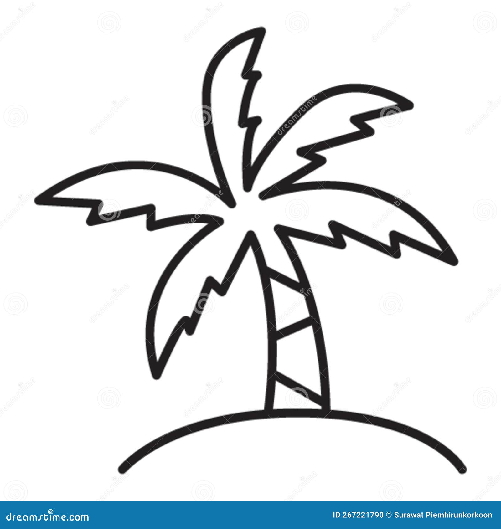 Coconut tree line icon stock vector. Illustration of island - 267221790
