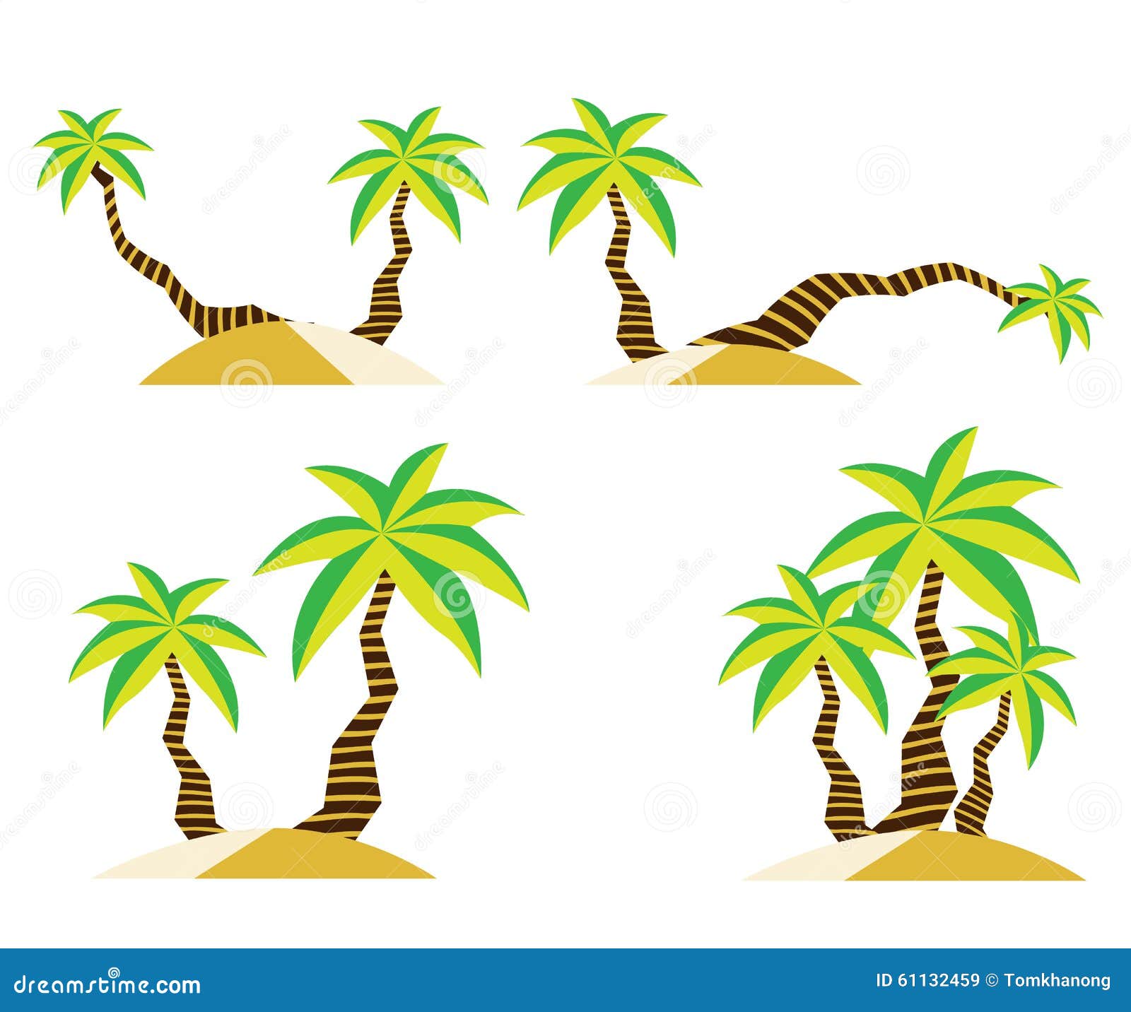 Coconut Tree on Sand Beach Summer Vector Design Stock Vector ...