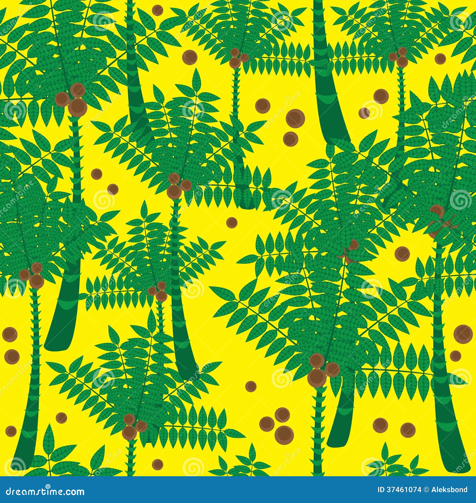 Coconut Tree of Seamless Pattern Stock Vector - Illustration of plant ...