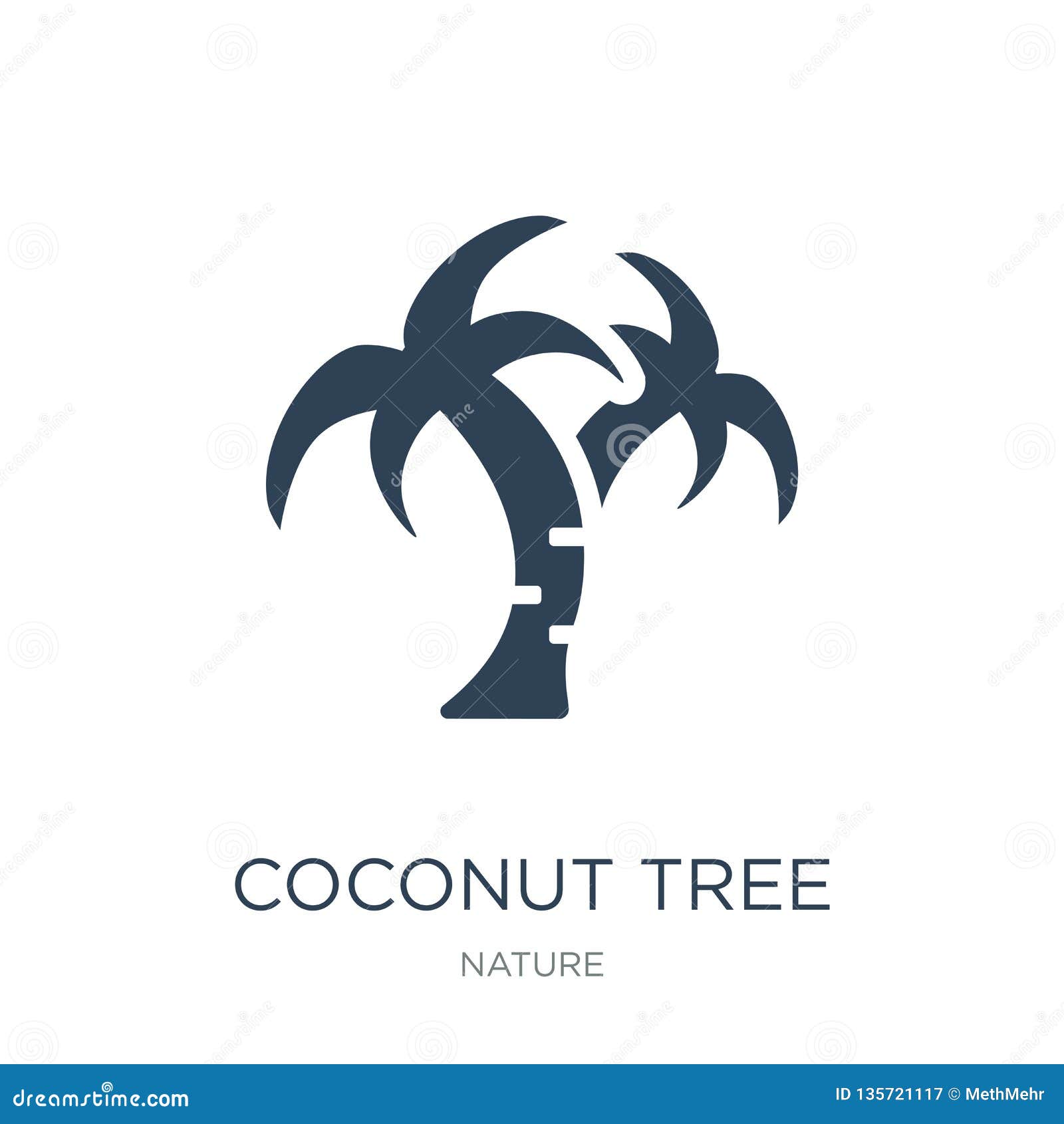 Coconut Tree Standing Icon in Trendy Design Style. Coconut Tree ...