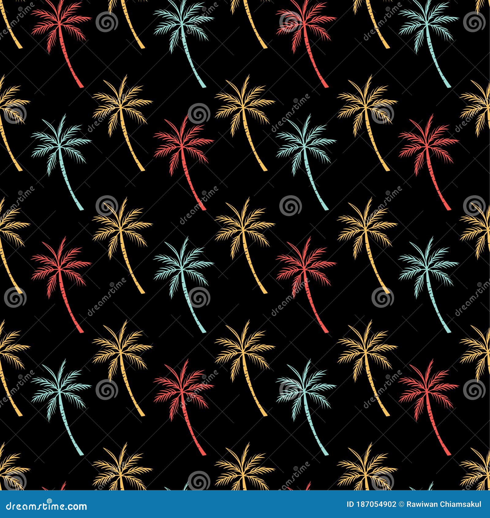 Coconut Tree Summer Pattern 2 Stock Vector - Illustration of print ...