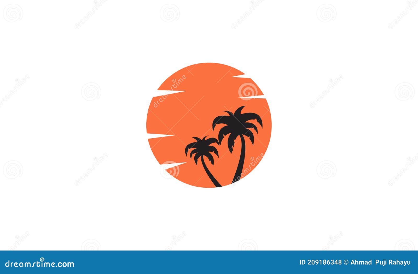 Coconut Tree with Sunset Circle Logo Symbol Icon Vector Graphic Design ...