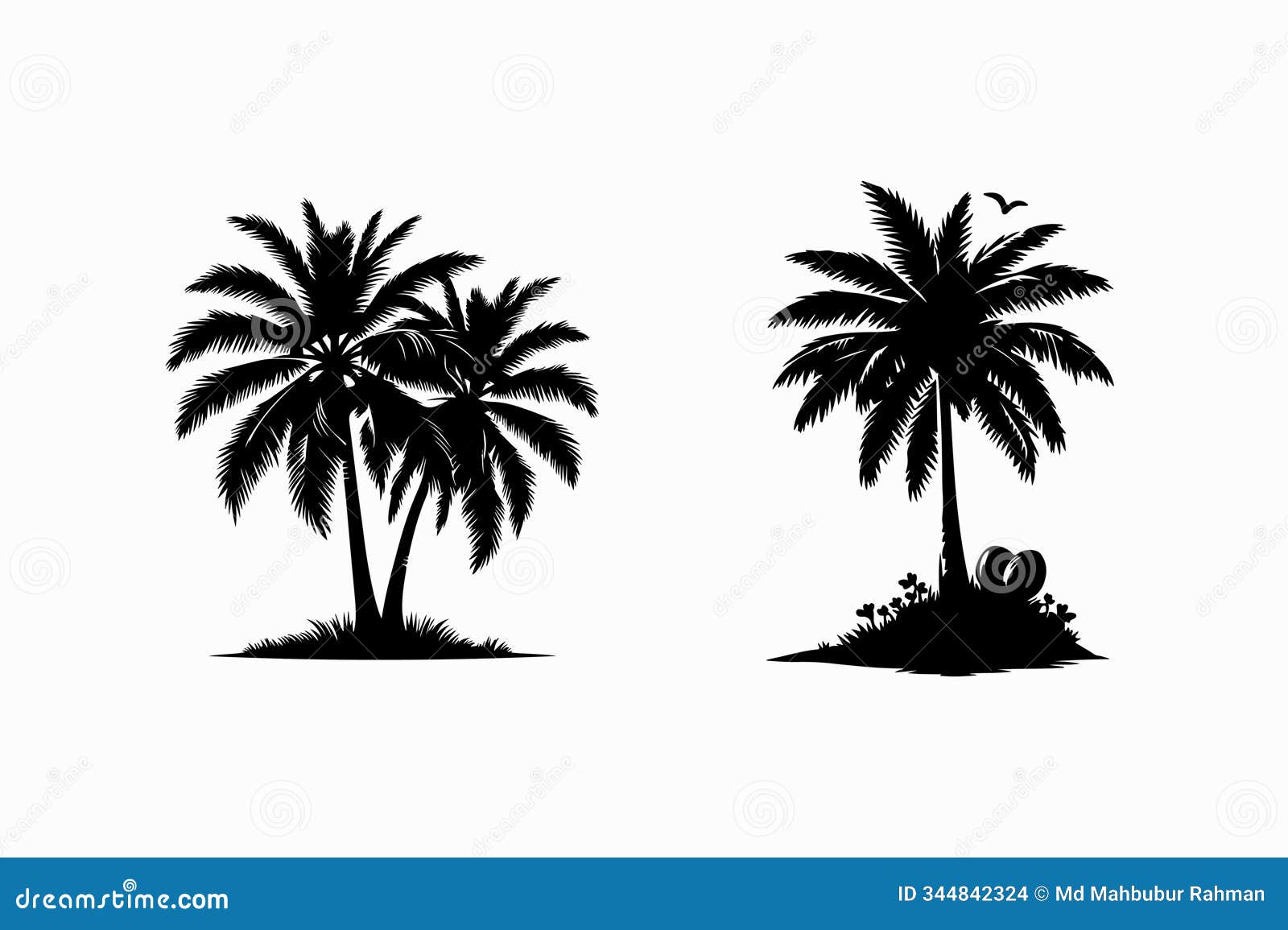 Coconut Tree Vector Image stock vector. Illustration of line - 344842324