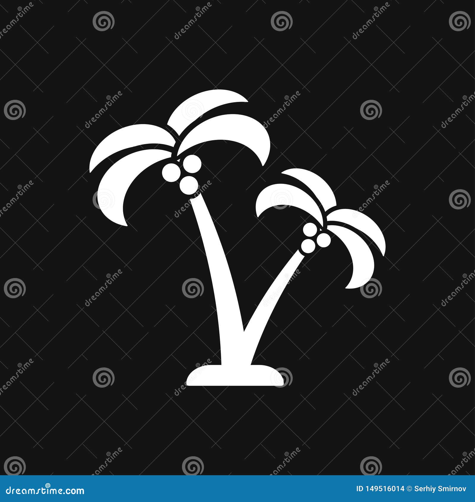 Coconut Trees Icon Vector Sign Symbol for Design Stock Vector ...