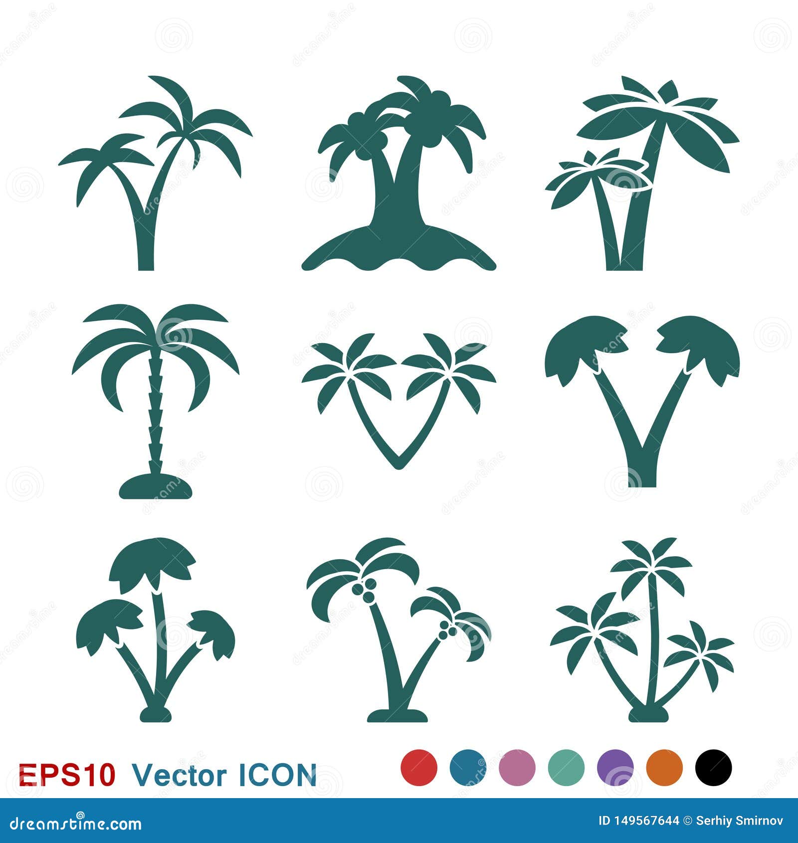 Coconut Trees Icon Vector Sign Symbol for Design Stock Illustration ...