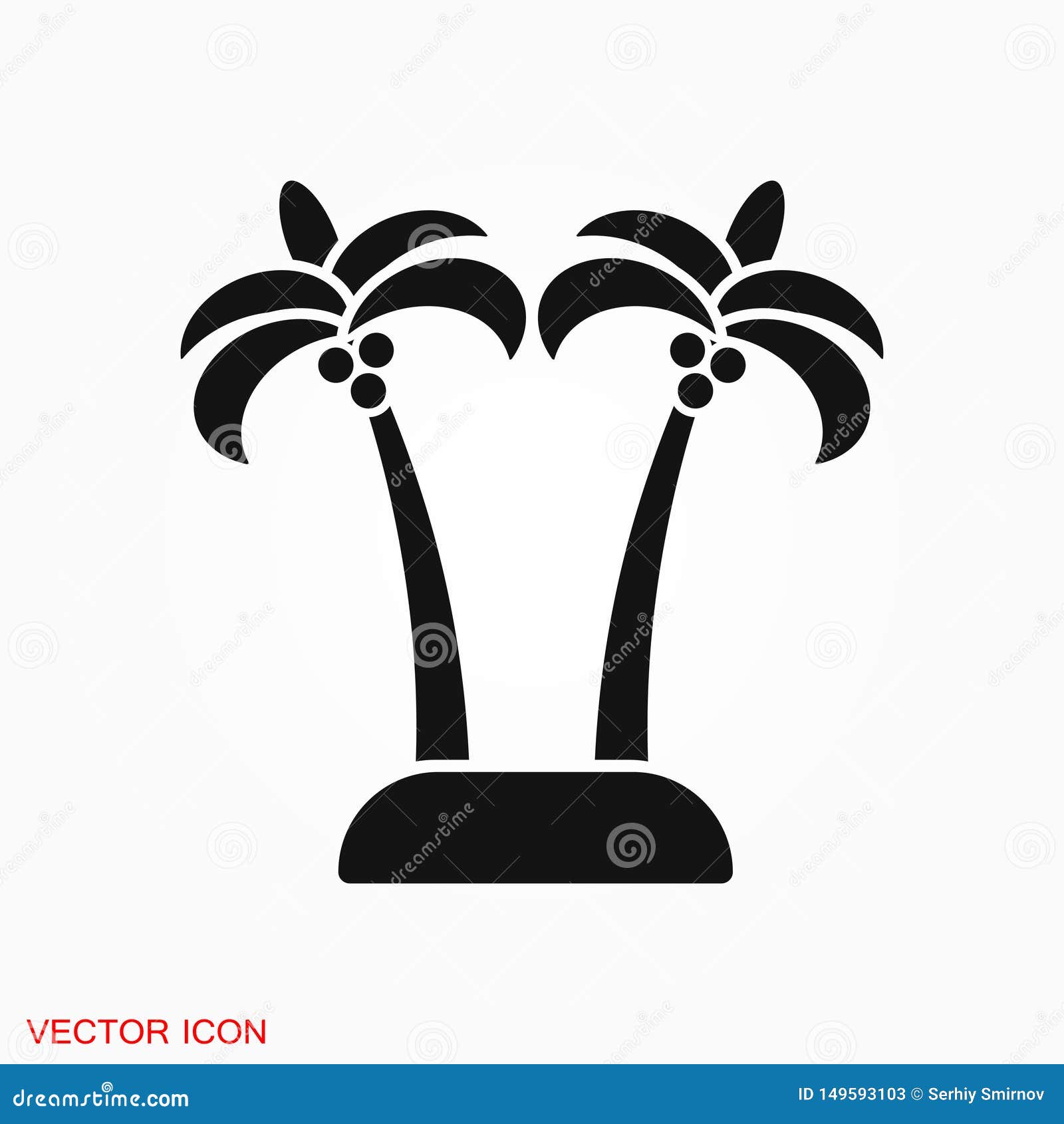 Coconut Trees Icon Vector Sign Symbol for Design Stock Illustration ...