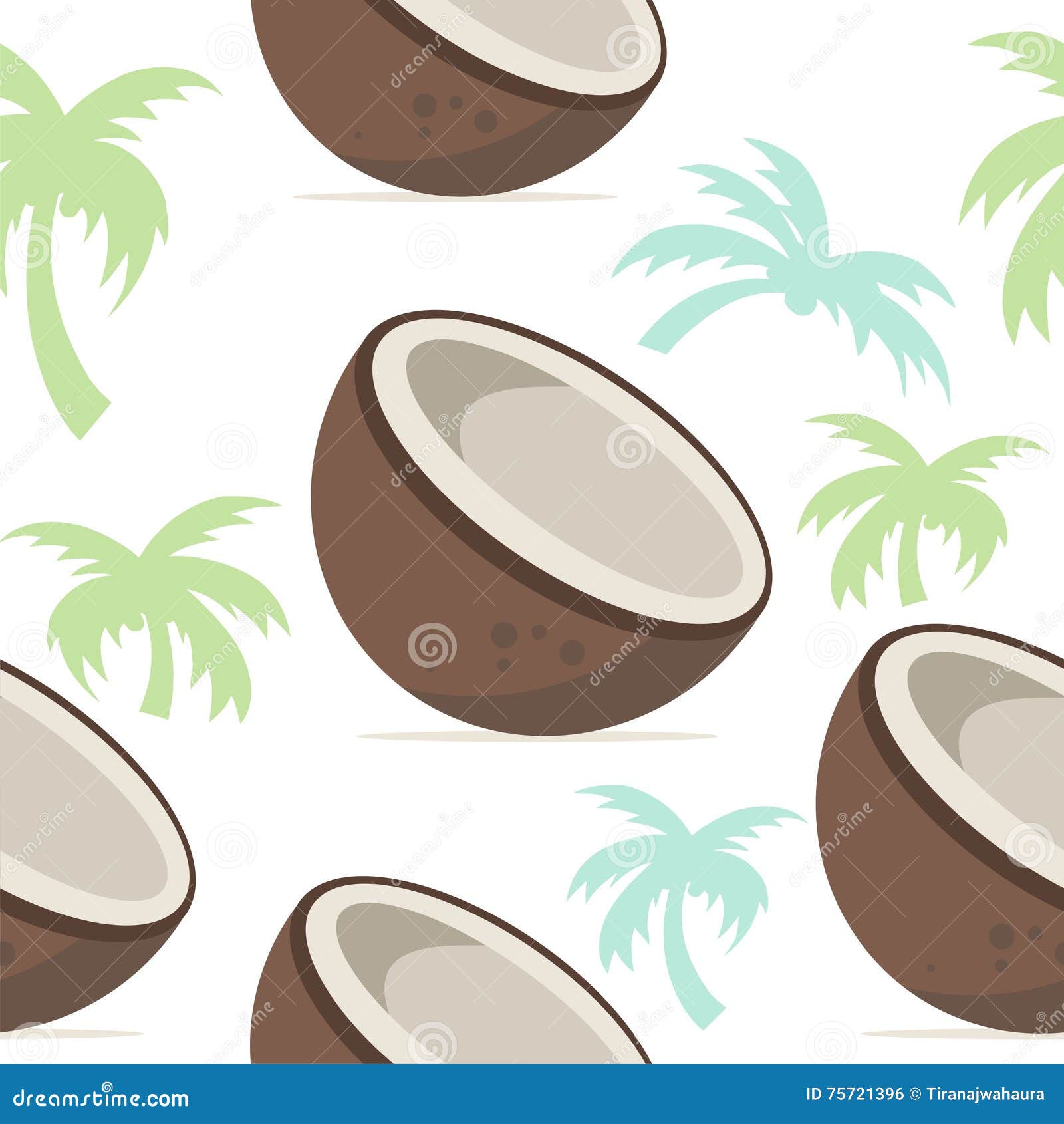 Coconut Tropical Seamless Pattern Design Stock Vector - Illustration of ...
