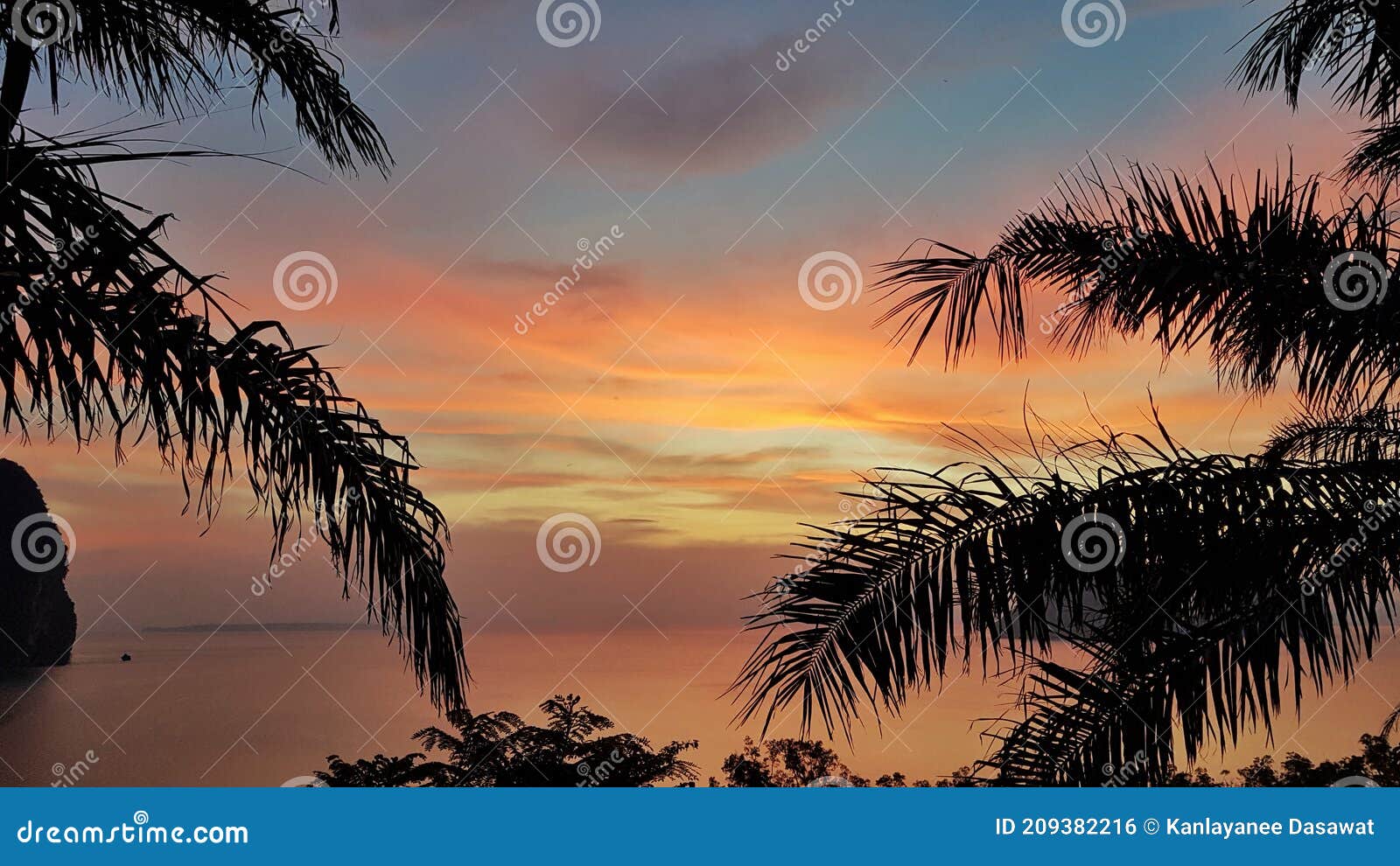 Coconut Vanilla Sunset stock photo. Image of afterglow - 209382216
