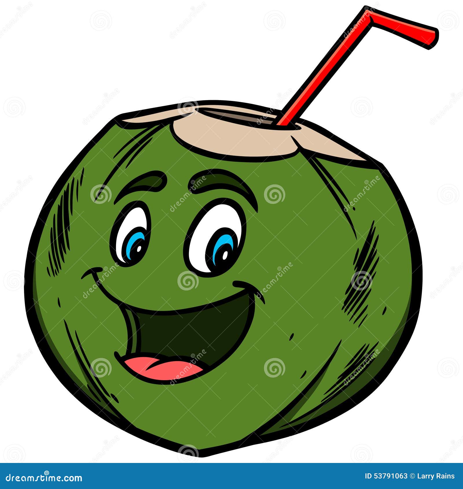Coconut Water Cartoon stock vector. Illustration of climate - 53791063