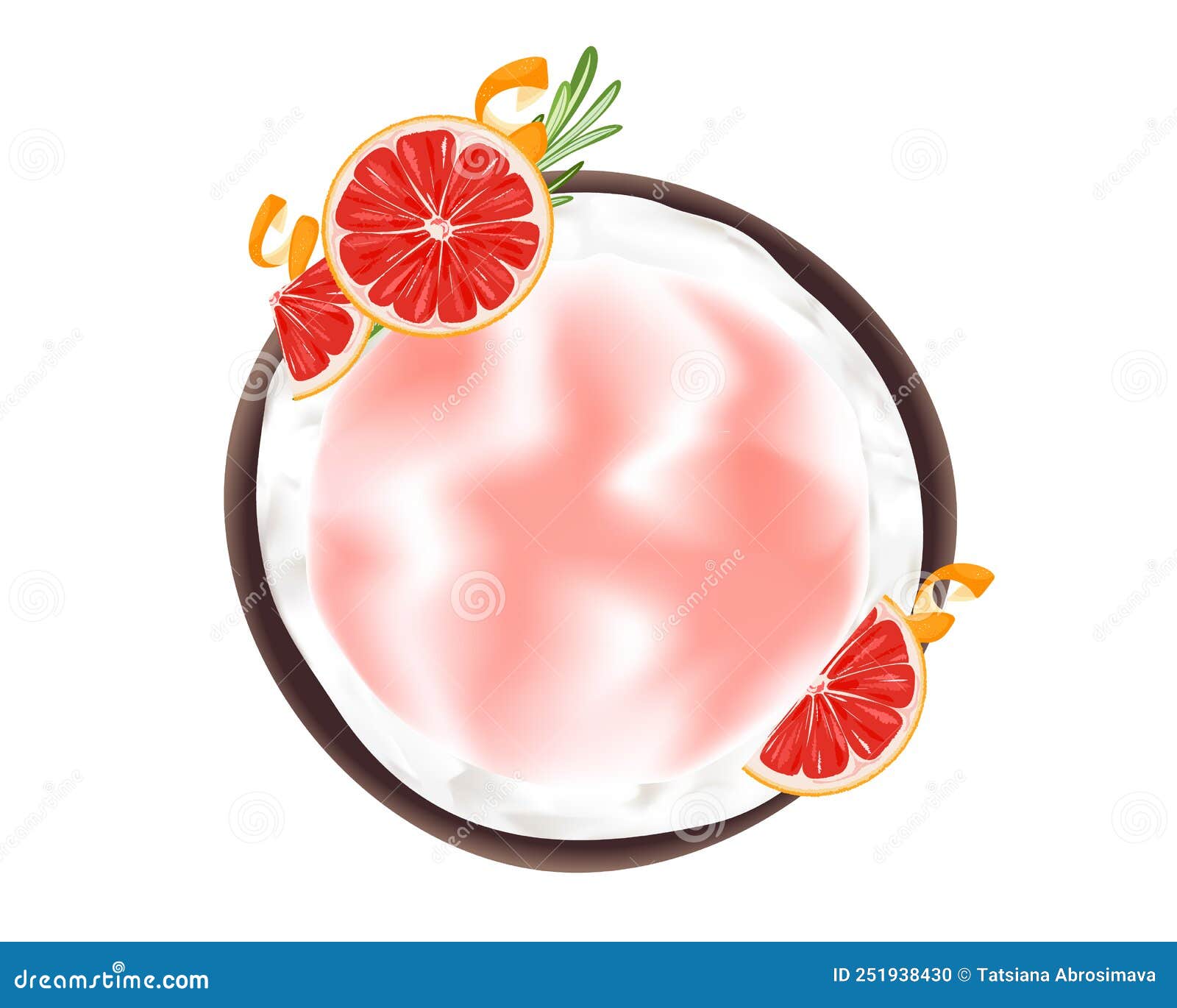 Coconut Water with Grapefruit and Grapefruit Juice in a Coconut Shell ...