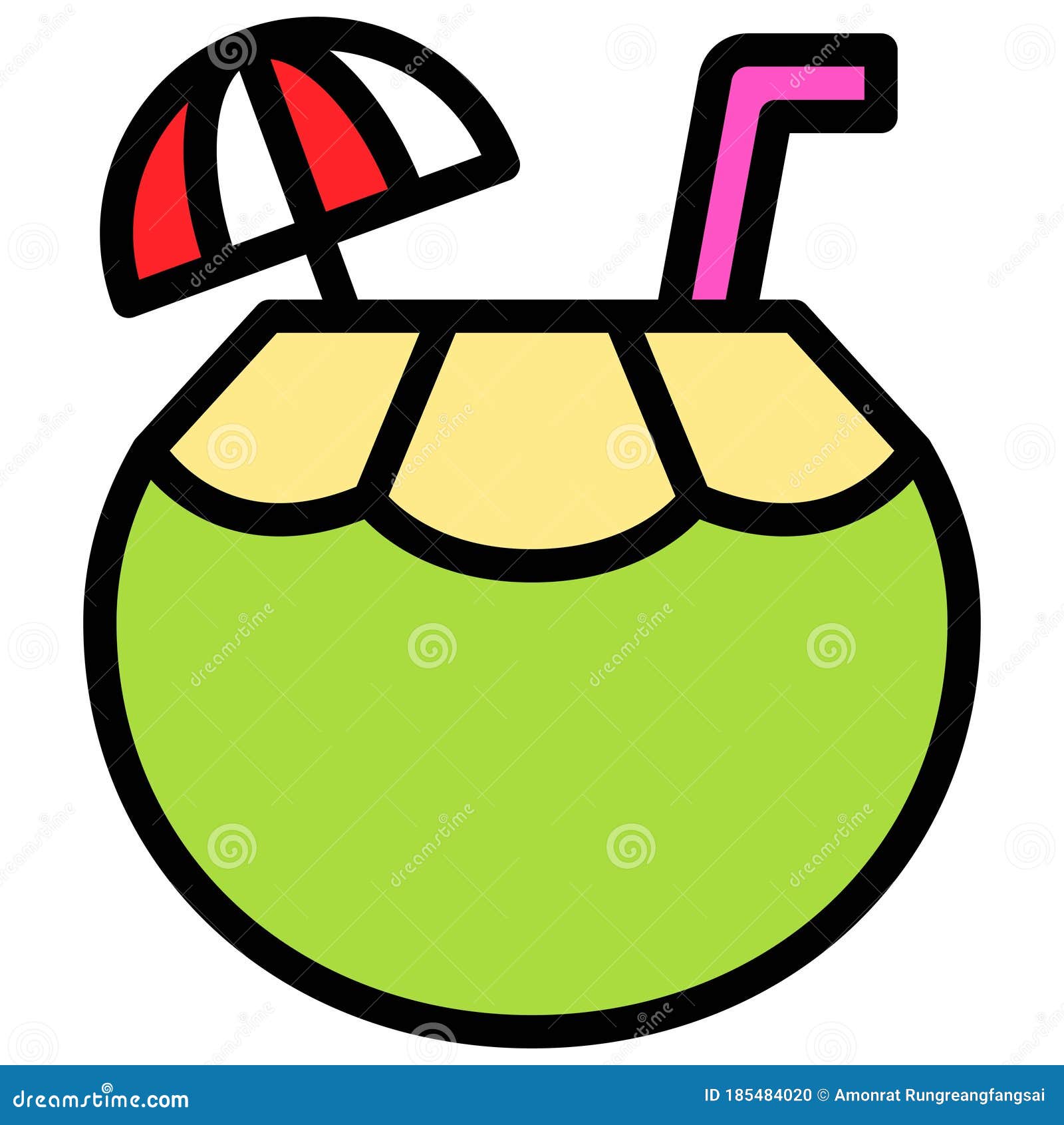 Coconut Water Icon, Beverage Filled Vector Illustration Stock Vector ...