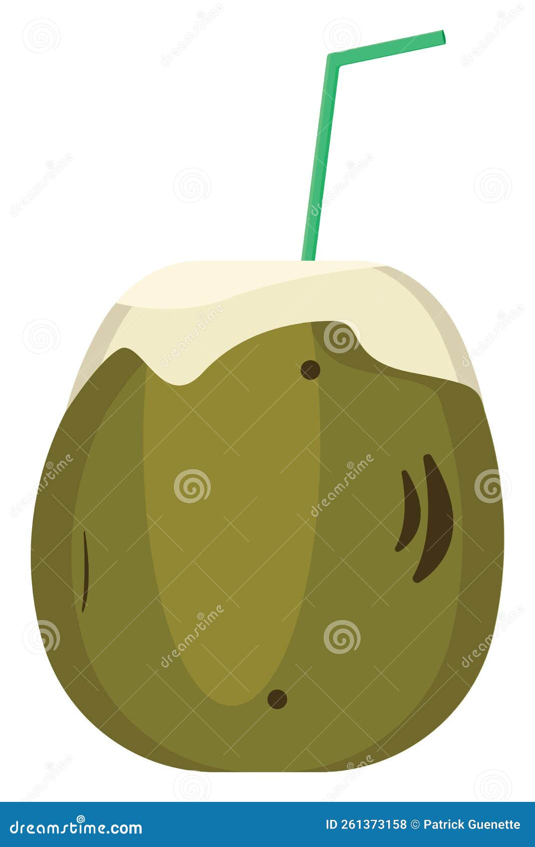 Coconut water, icon stock vector. Illustration of summer - 261373158