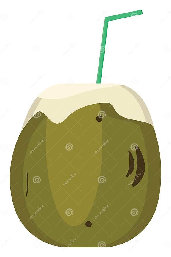 Coconut water, icon stock vector. Illustration of summer - 261373158