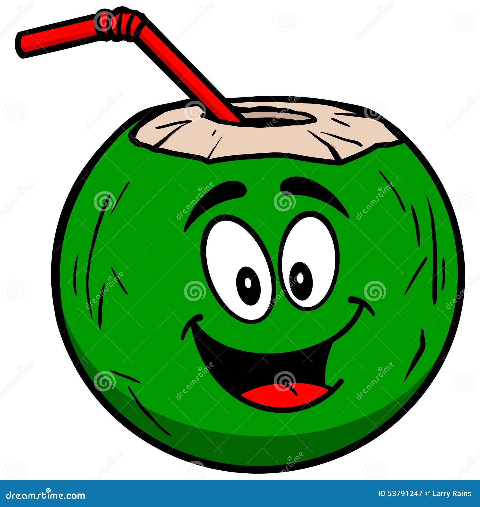 Coconut Water Drink, Green Coconut . Cartoon Vector | CartoonDealer.com ...