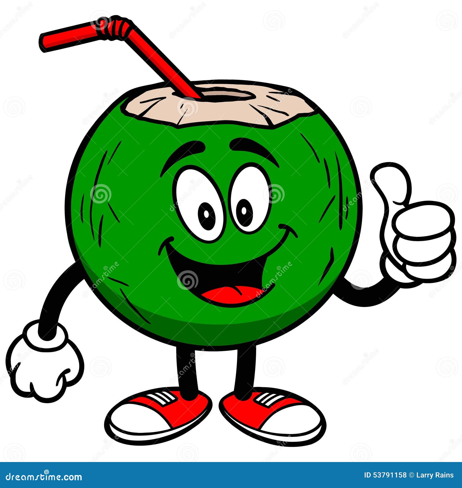 Coconut Water with Thumbs Up Stock Vector - Illustration of water ...