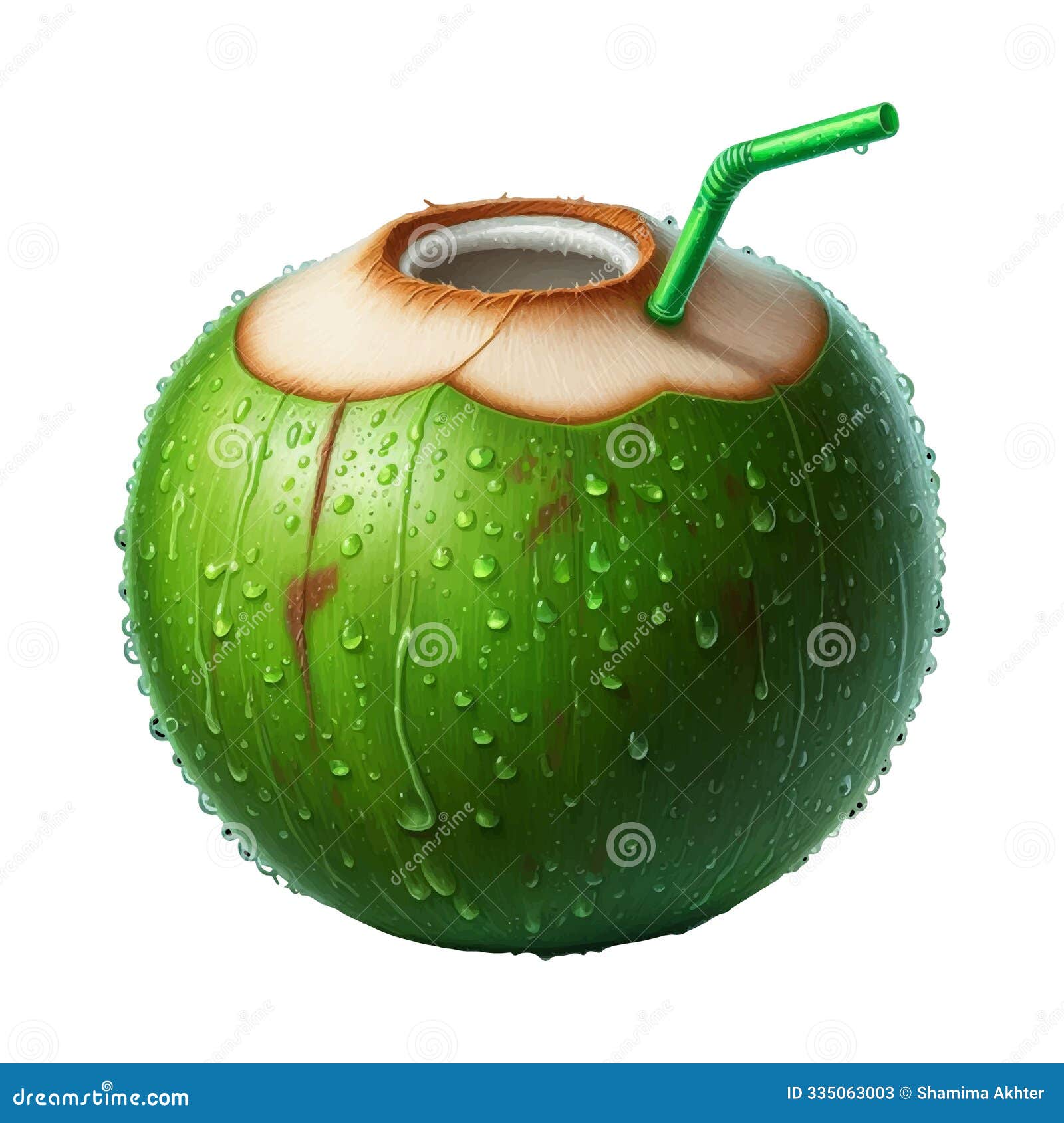 Coconut with water vector stock illustration. Illustration of coconut ...
