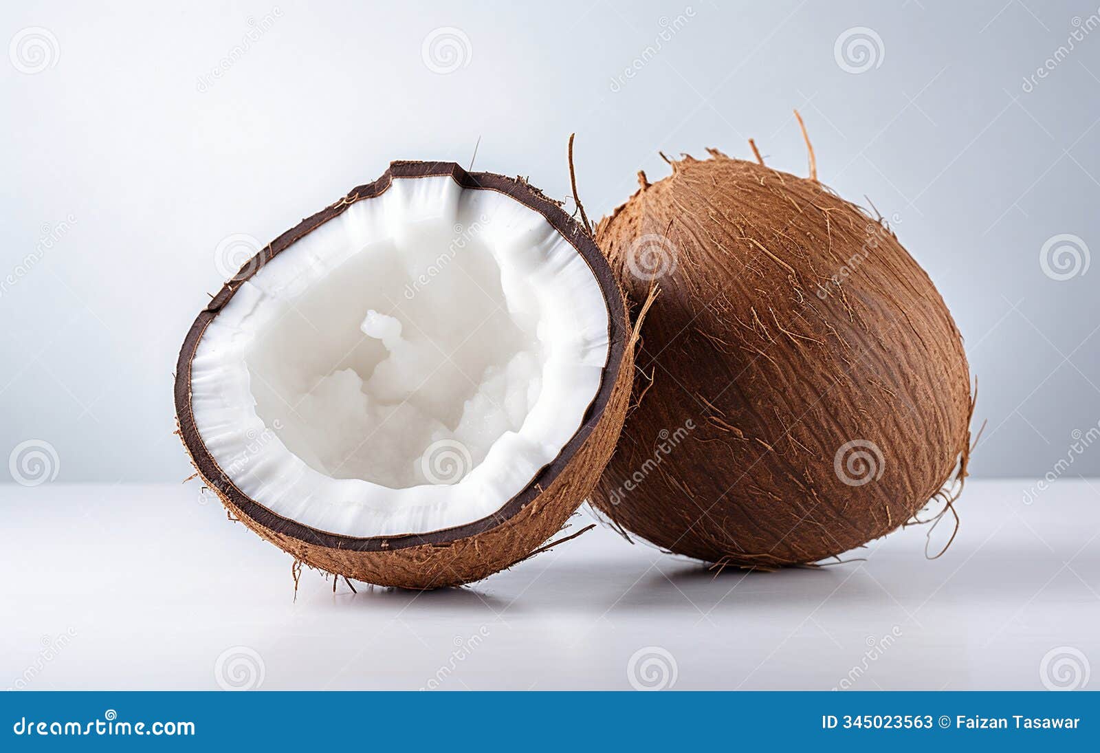 Coconut on White Background Stock Image - Image of food, graphic: 345023563