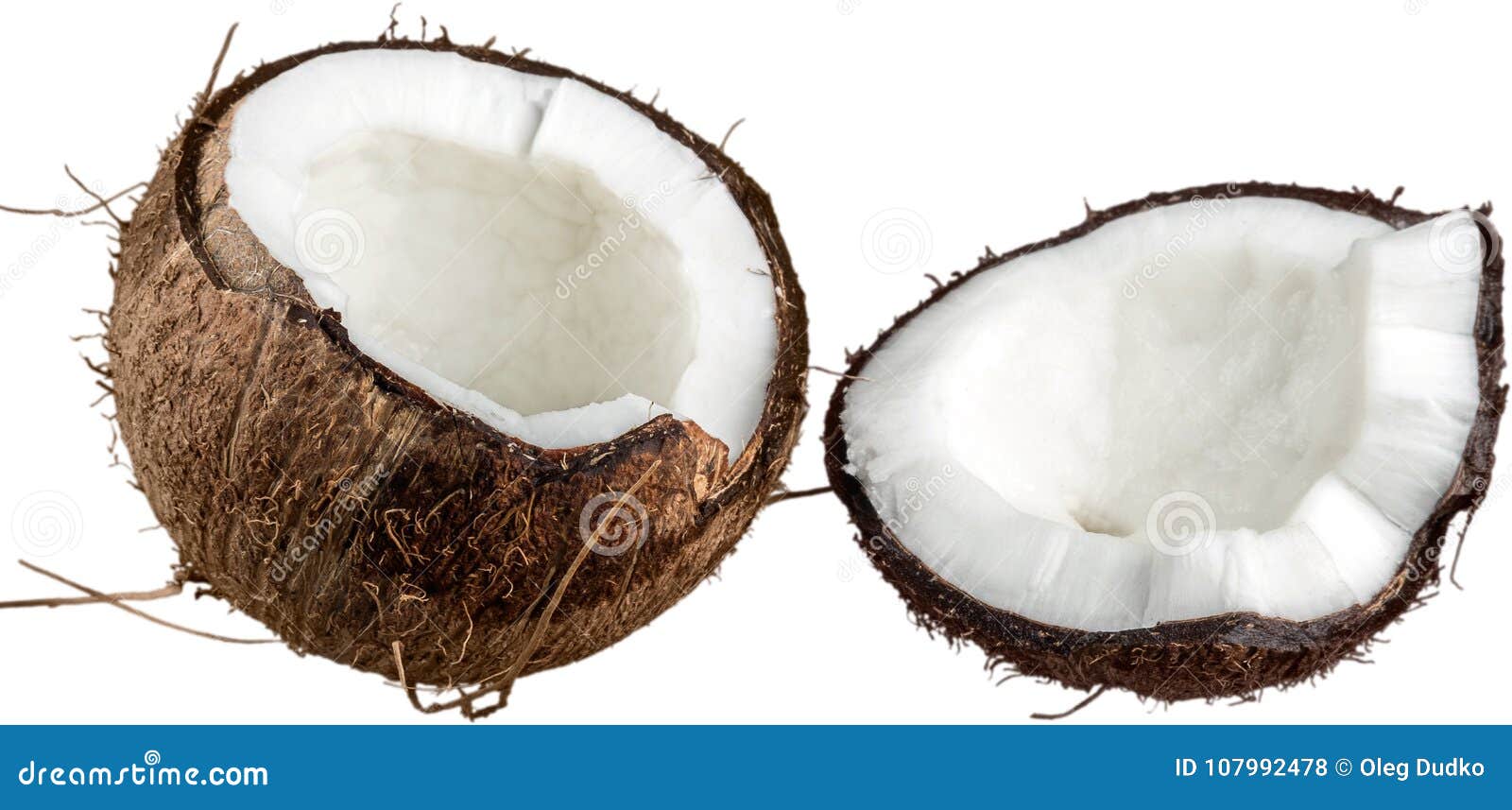 Coconut Whole Cut Half Composition Isolated Stock Photo - Image of ...