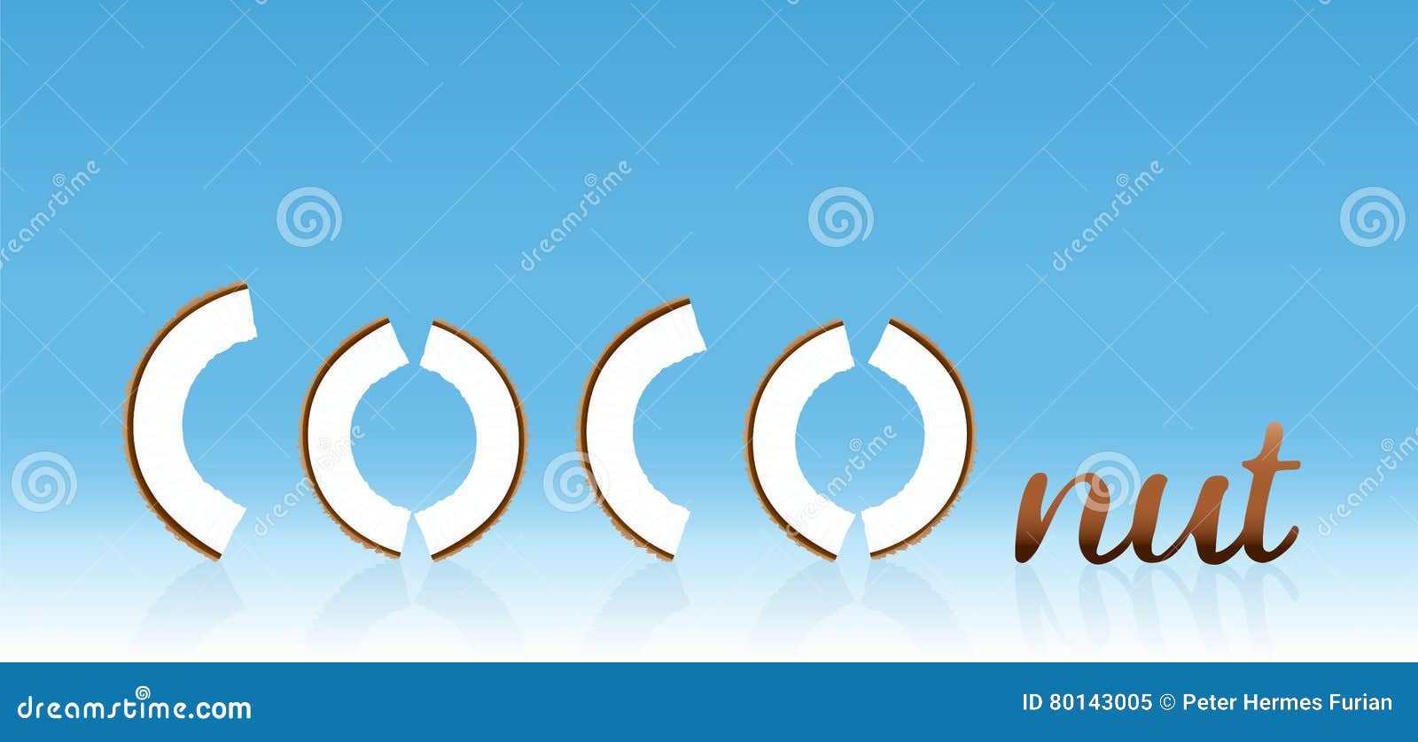 Coconut Word Logo Letters stock vector. Illustration of letters - 80143005