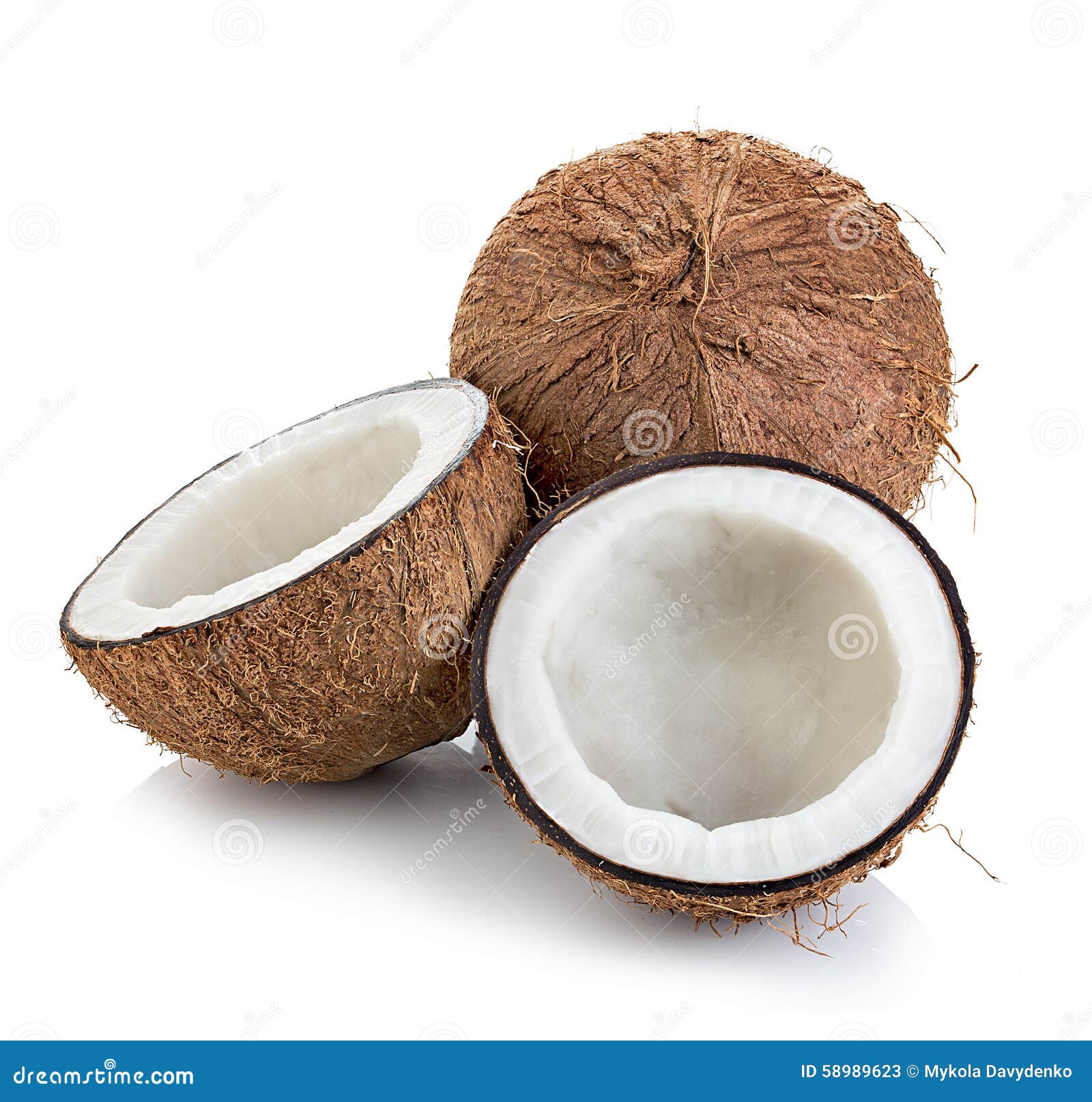 Coconuts isolated on white stock image. Image of coco - 58989623