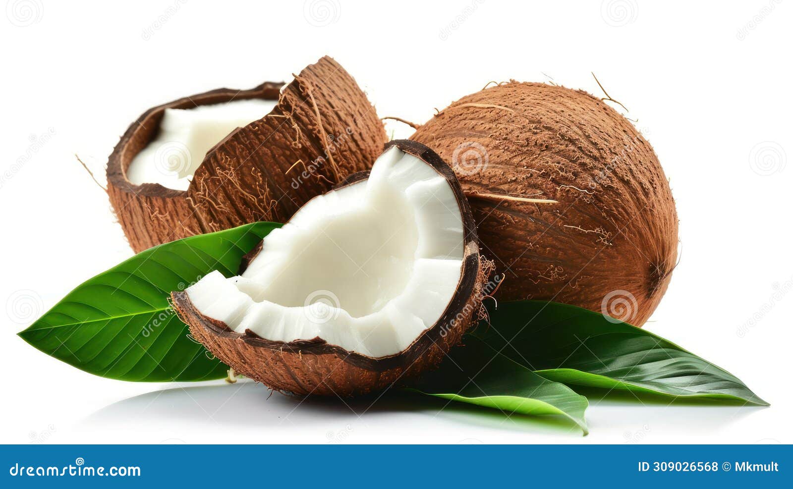 Matured Coconuts Stocked Together For De-husking. Top View Of Dry Brown ...