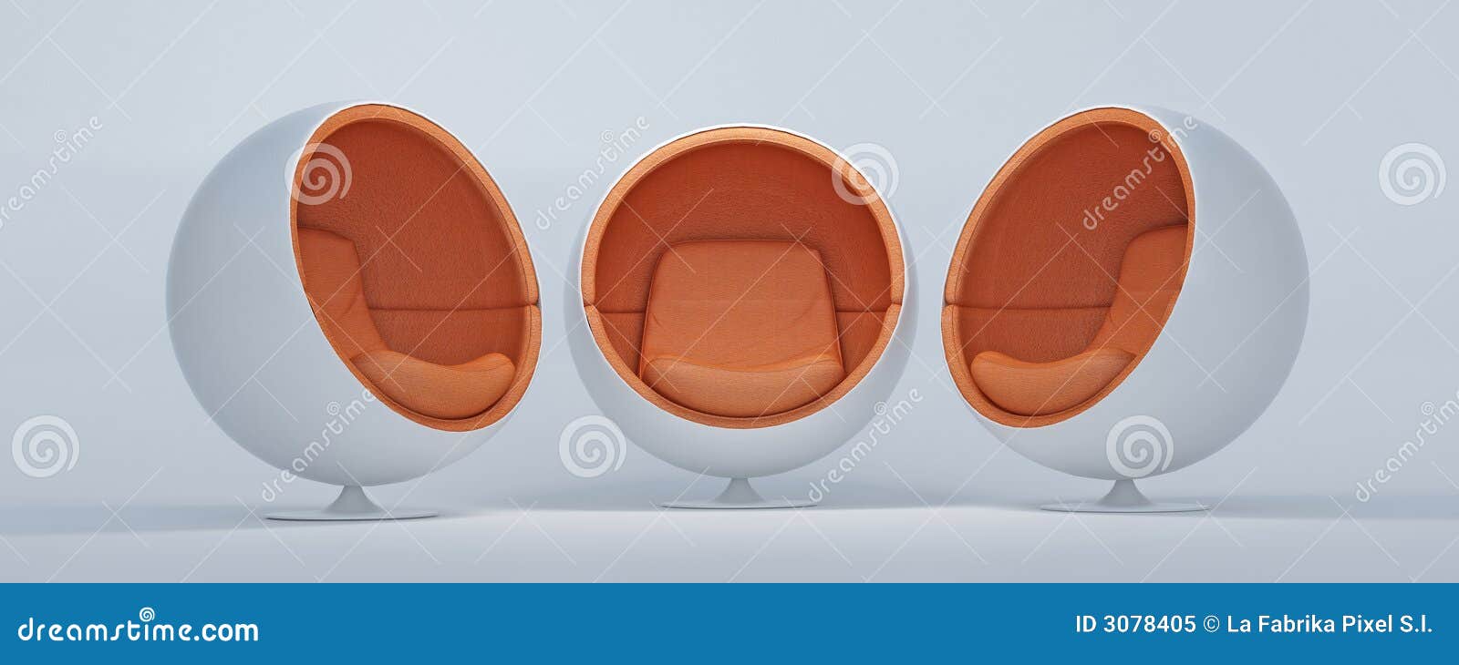 Cocoon chairs 3 stock illustration. Illustration of modern - 3078405