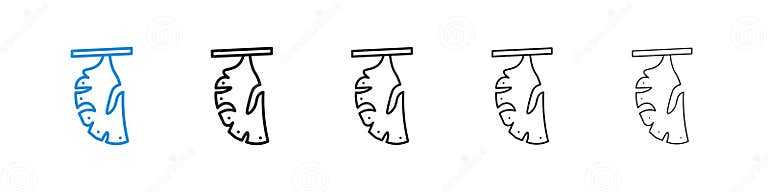 Cocoon Line Icon Isolated on White Background Stock Vector ...