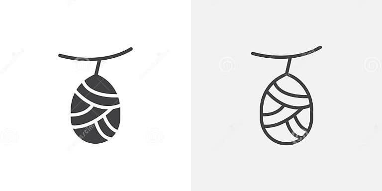 Cocoon Line Icon Isolated on White Background Stock Vector ...