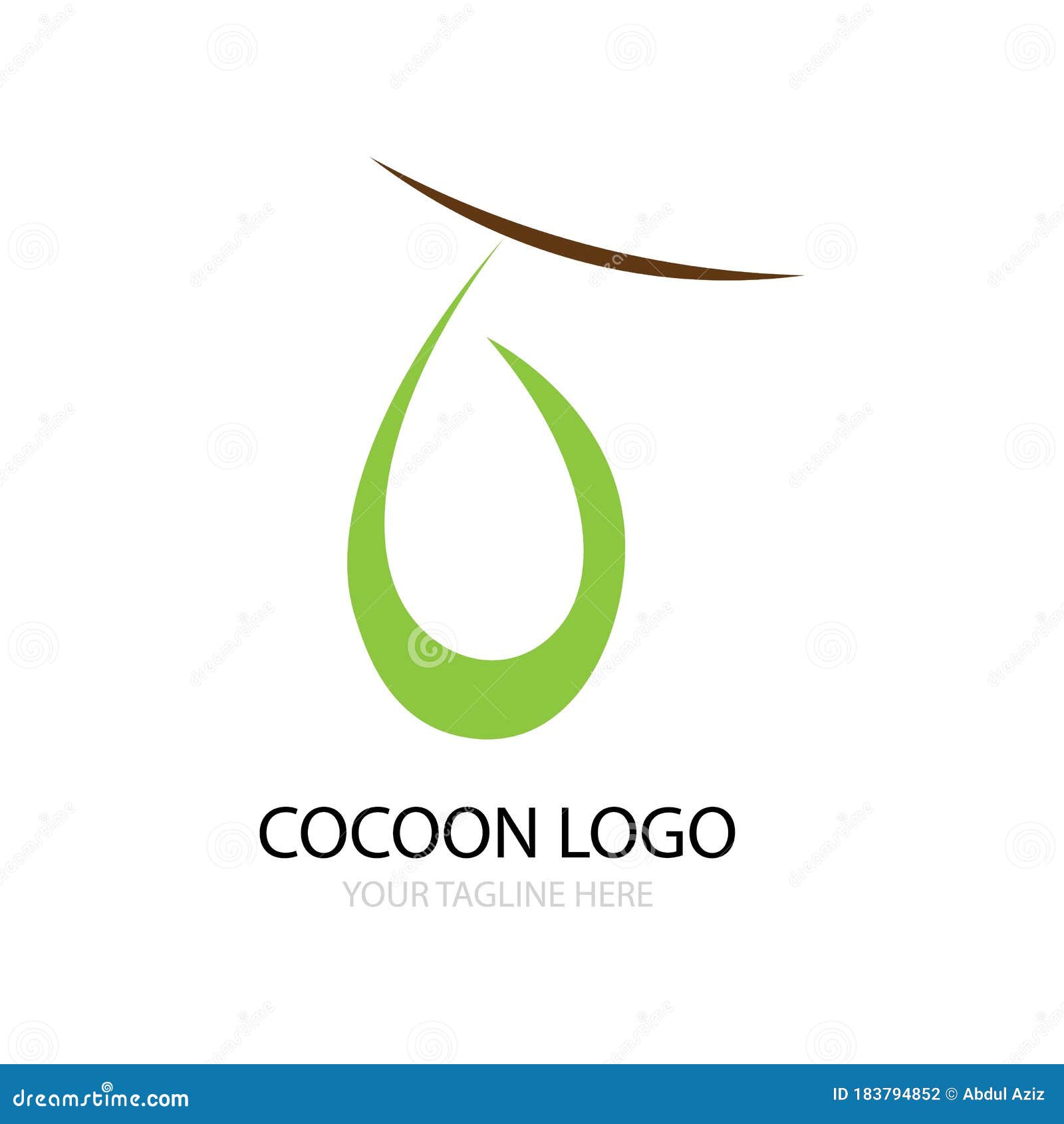 Cocoon logo vector design stock vector. Illustration of plant - 183794852