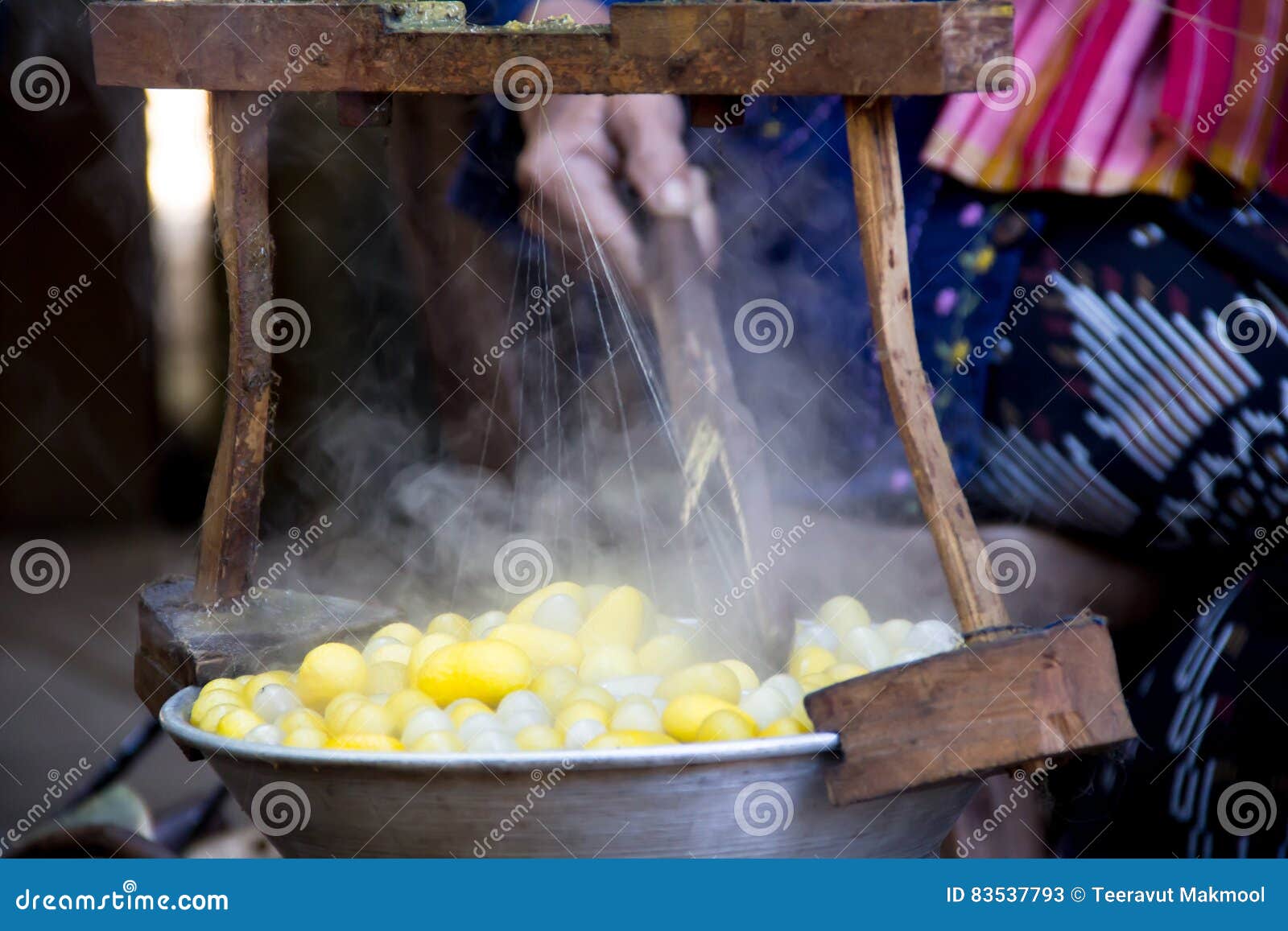Cocoon pot boiling stock image. Image of thailand, natural - 83537793
