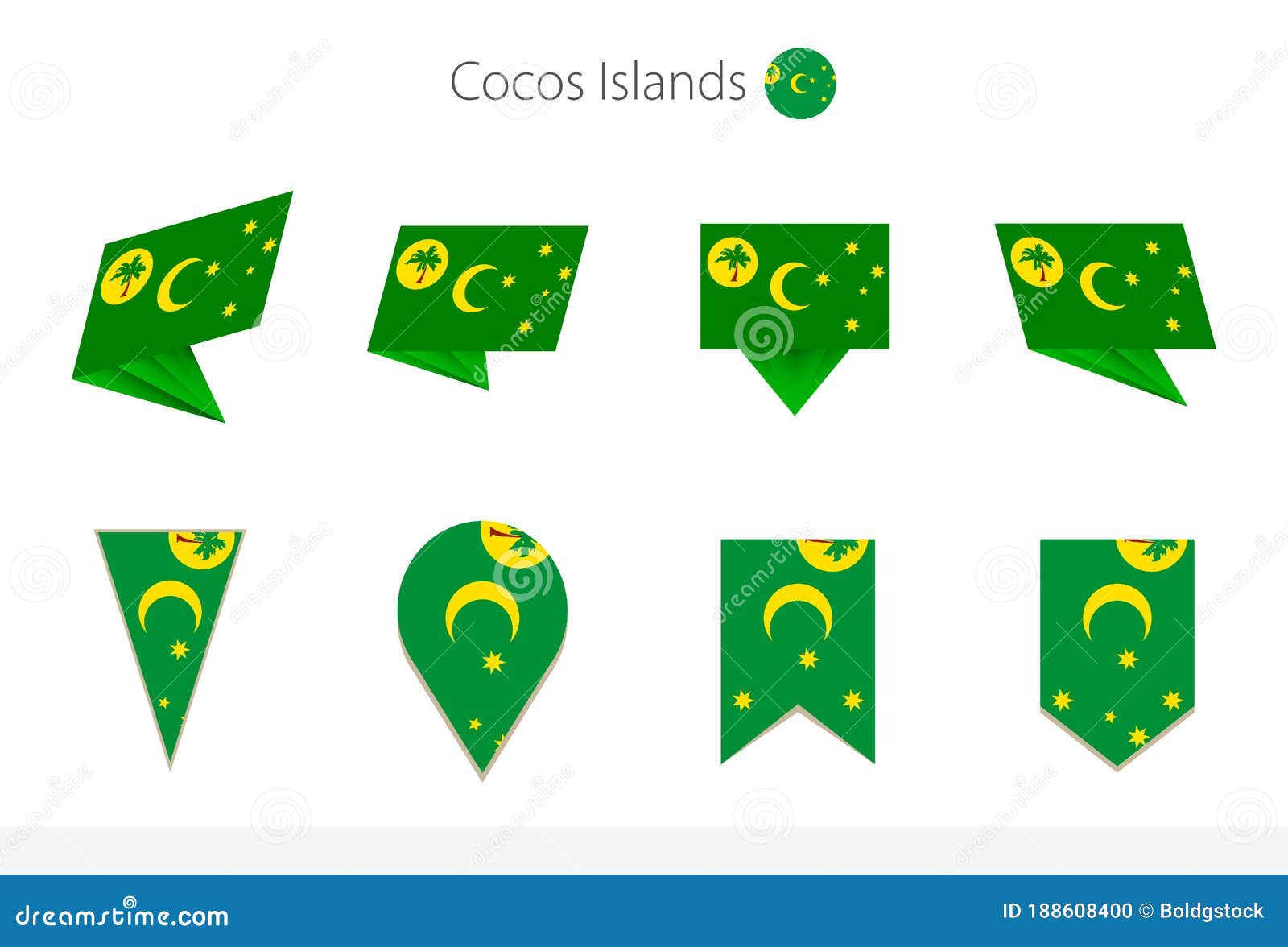 Cocos Islands National Flag Collection, Eight Versions of Cocos Islands ...
