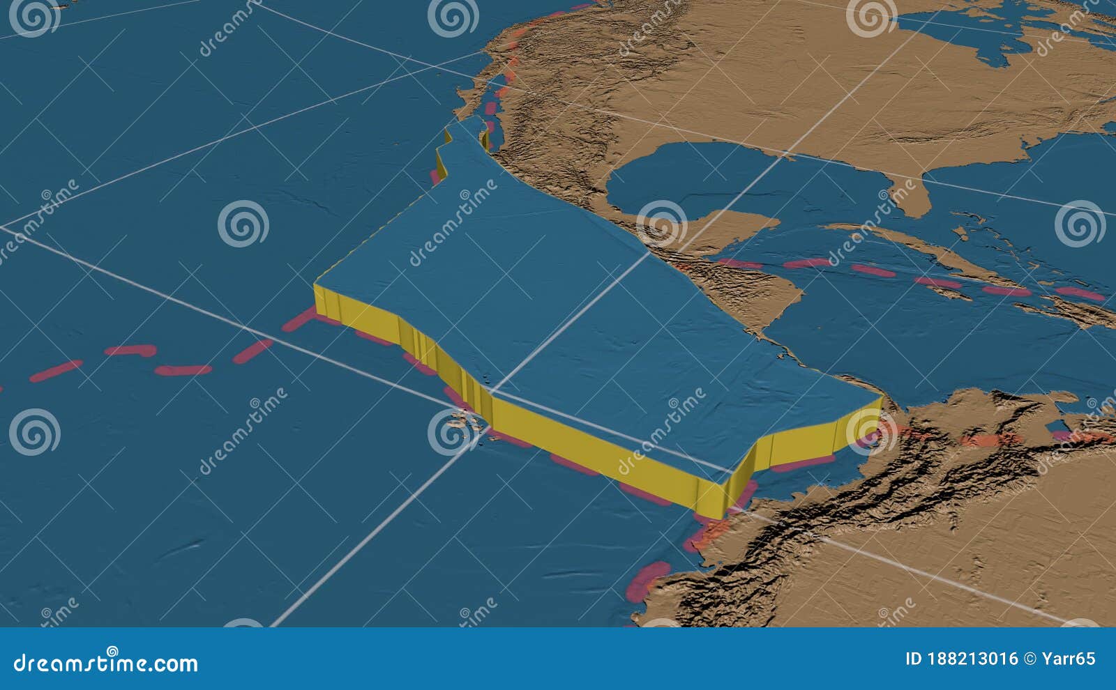 Cocos Plate Enlarged and Extruded - Grayscale Stock Illustration ...