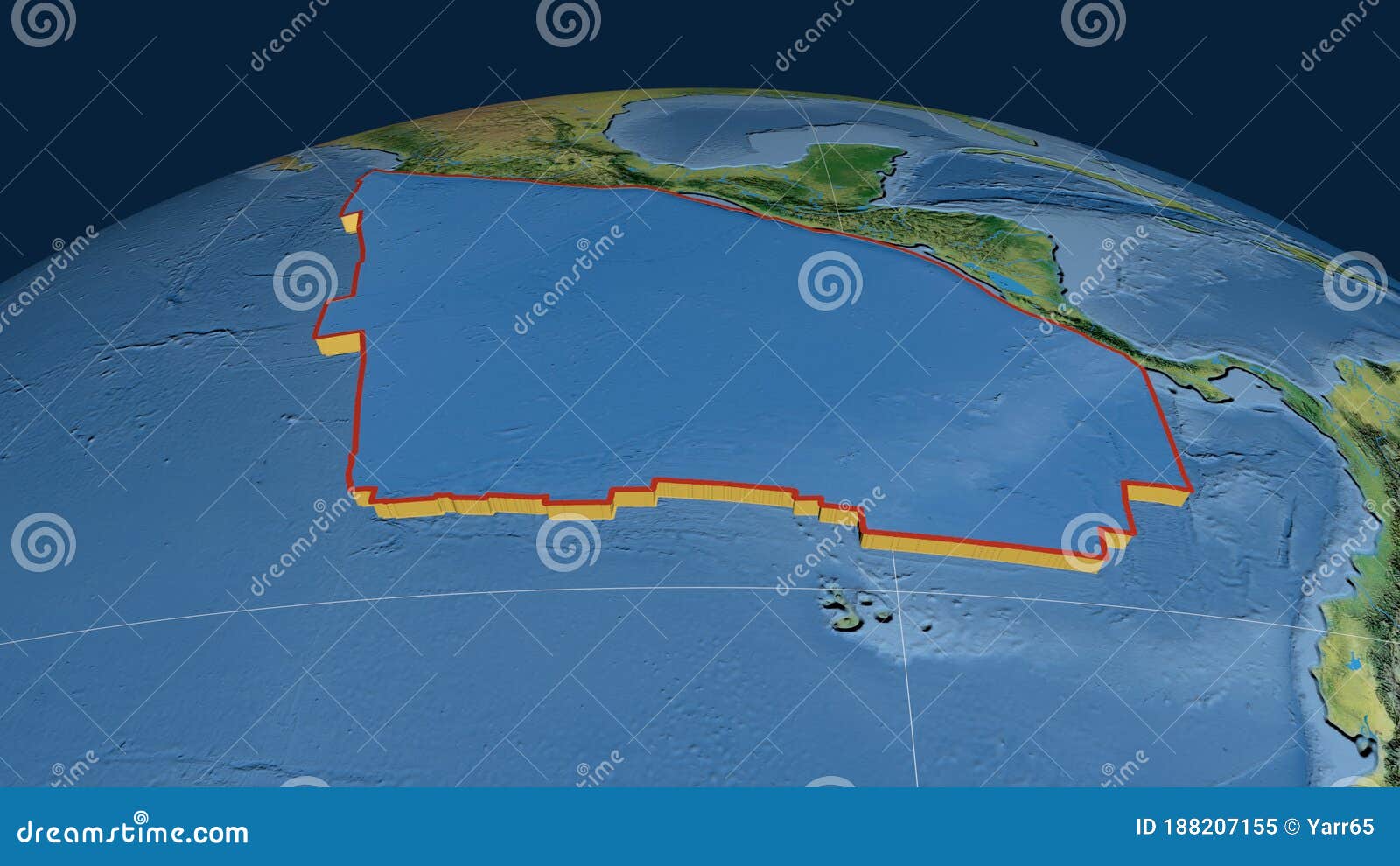 Cocos Plate Extruded - Topographic Stock Illustration - Illustration of ...