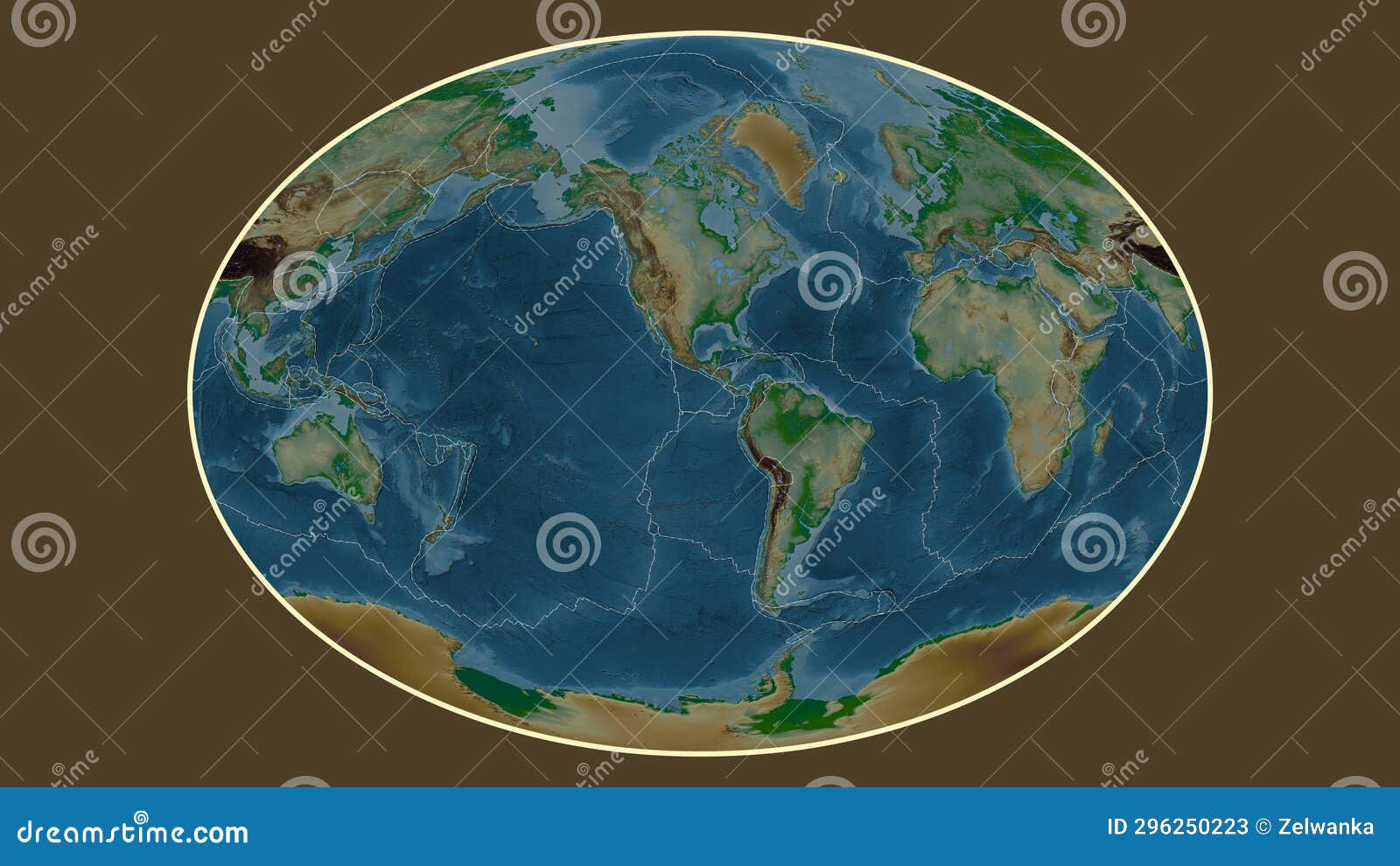 Cocos Plate - Global Map. Fahey. Physical Stock Illustration ...