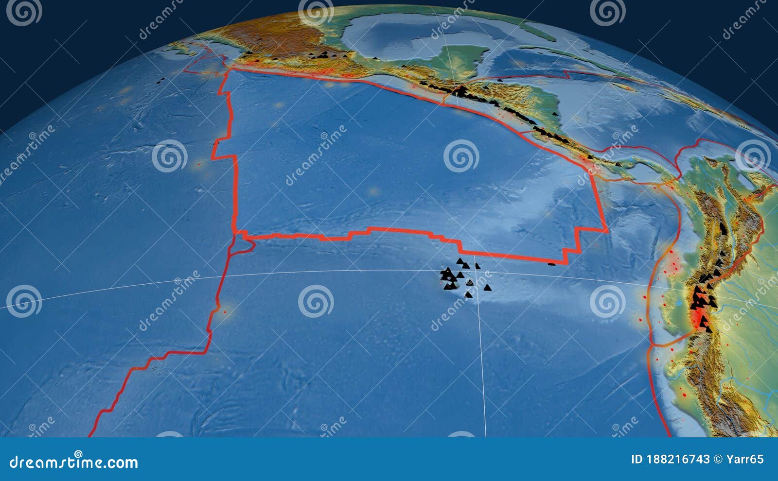 Cocos Plate Outlined - Relief Stock Illustration - Illustration of ...
