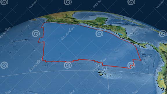Cocos Plate Outlined - Topographic Stock Illustration - Illustration of ...
